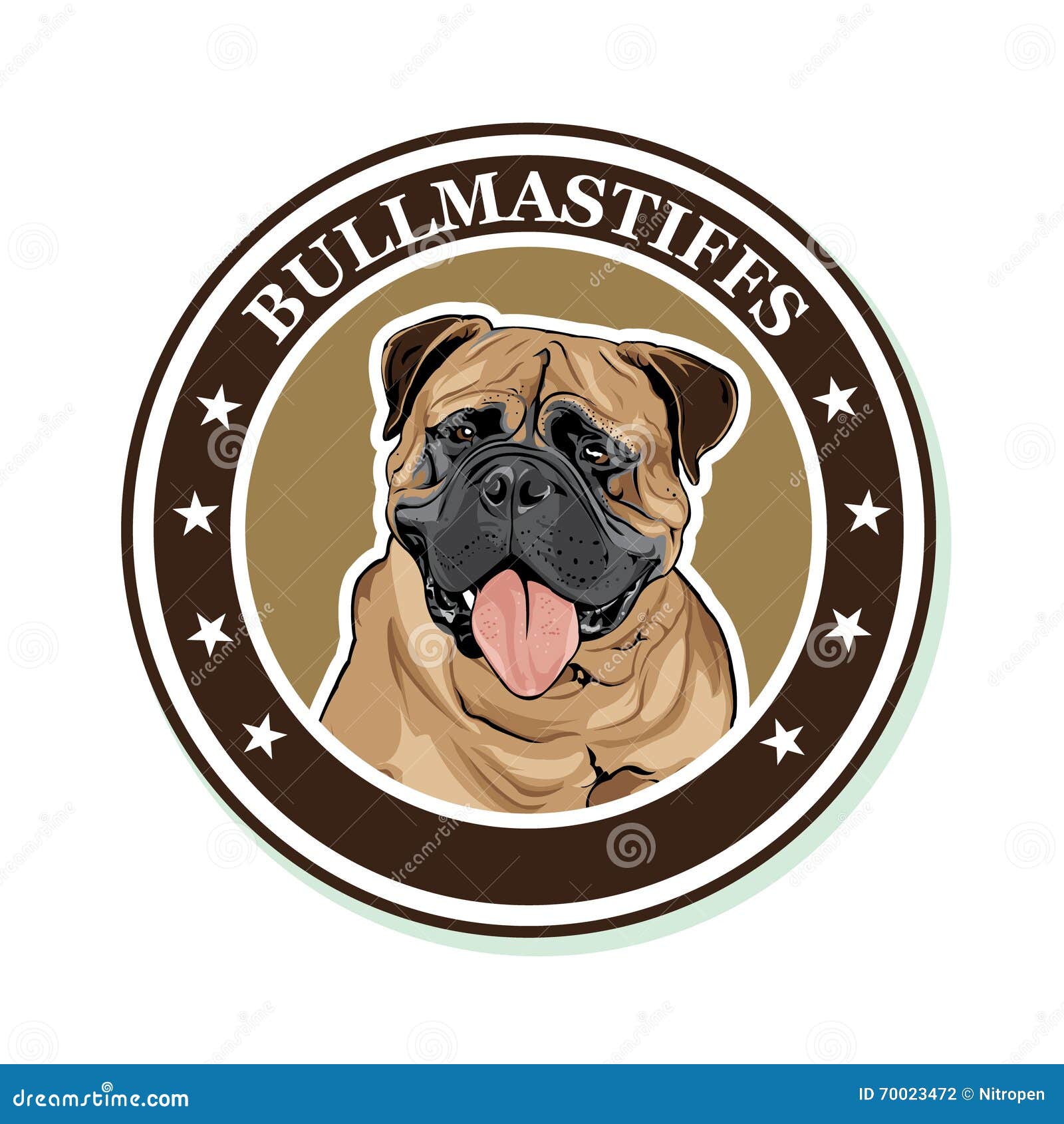 Vector Portrait of the Dog Breed Bullmastiff Stock Vector ...