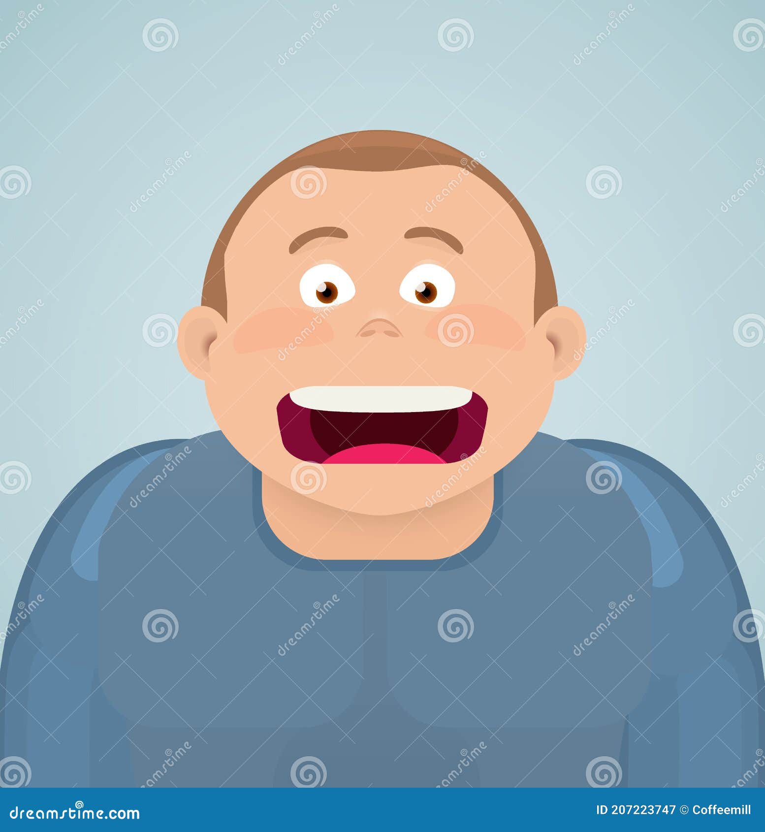 Vector Portrait in Flat Style of Young Man Stock Vector - Illustration ...