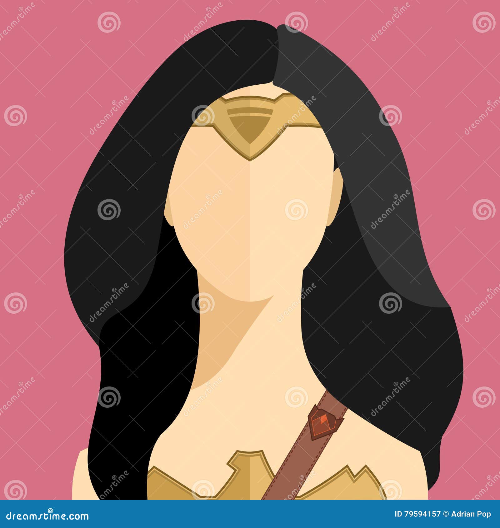 Vector Portrait of a Hero Woman Editorial Photography - Illustration of ...