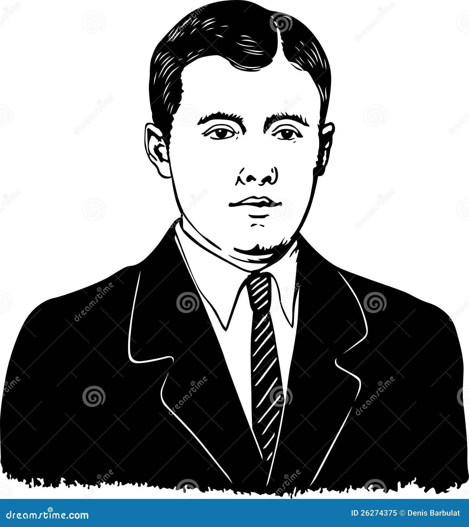 Vector portrait of a man stock vector. Illustration of engraving - 26274375