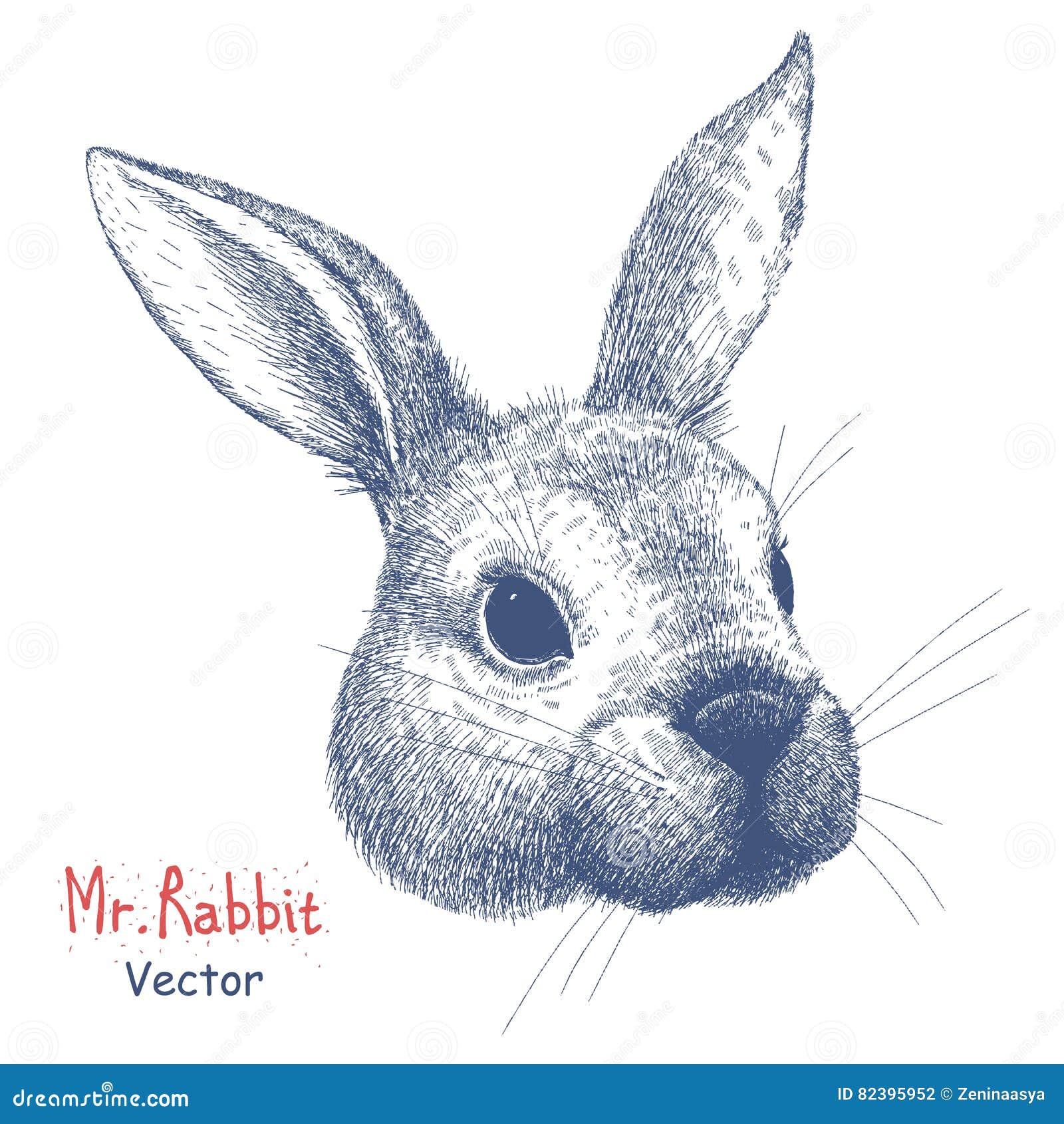 Vector Portrait of a Rabbit Stock Vector - Illustration of child ...