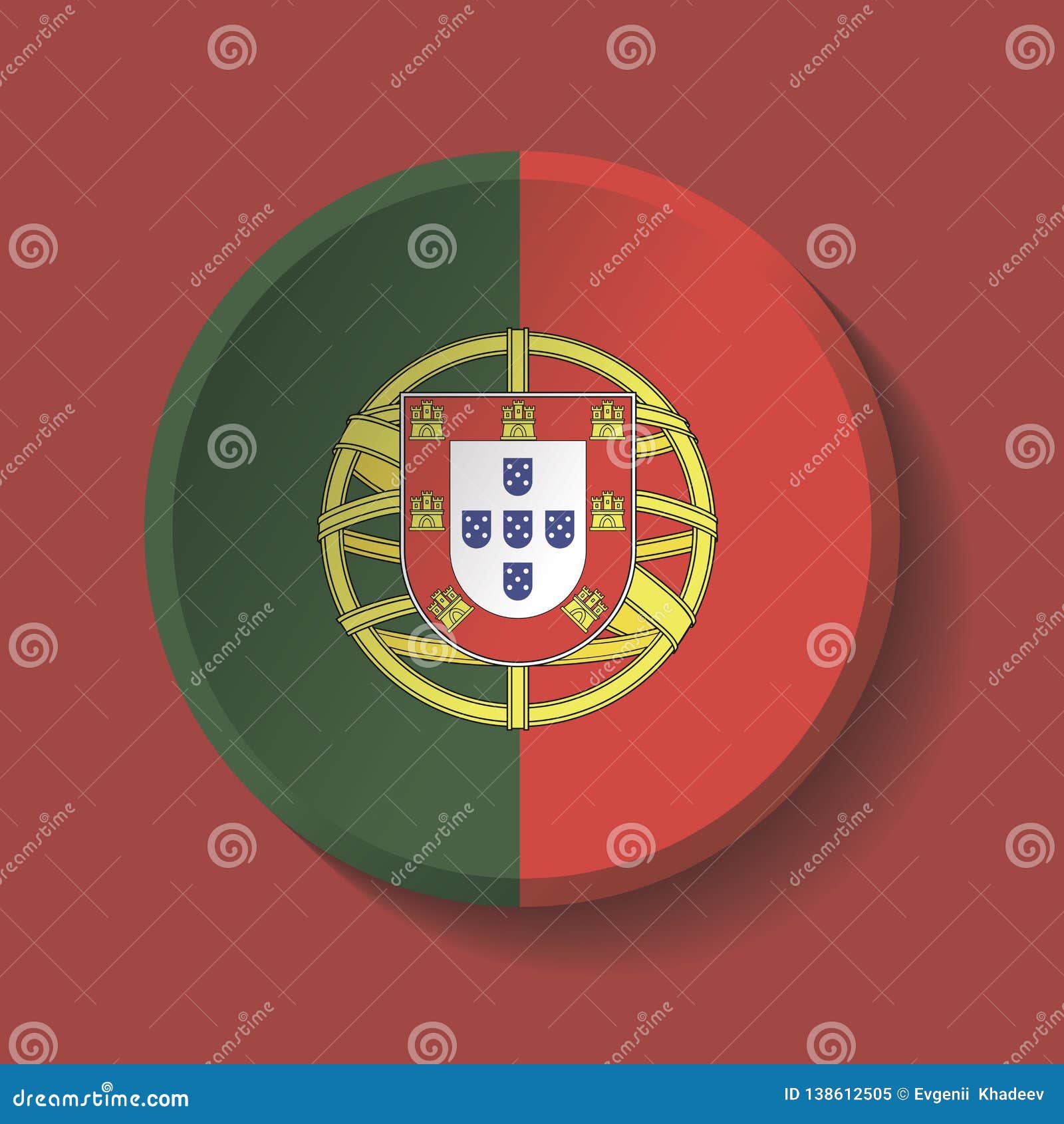 Vector - Portugal Flag Paper Circle Shadow Button Stock Vector ...