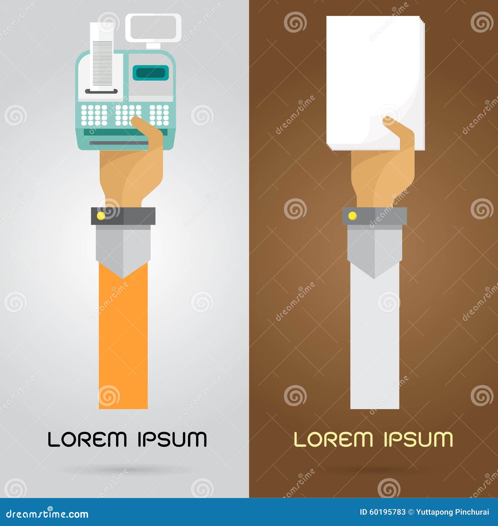 Vector POS Barcode Scanner Paper Set Arm and Hand Stock Vector ...