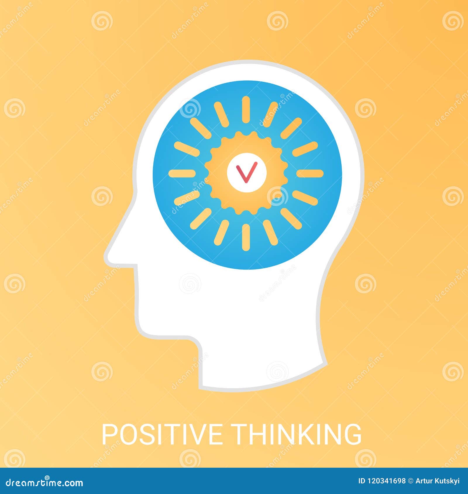Vector Positive Thinking Concept. Modern Gradient Flat Style. Stock ...