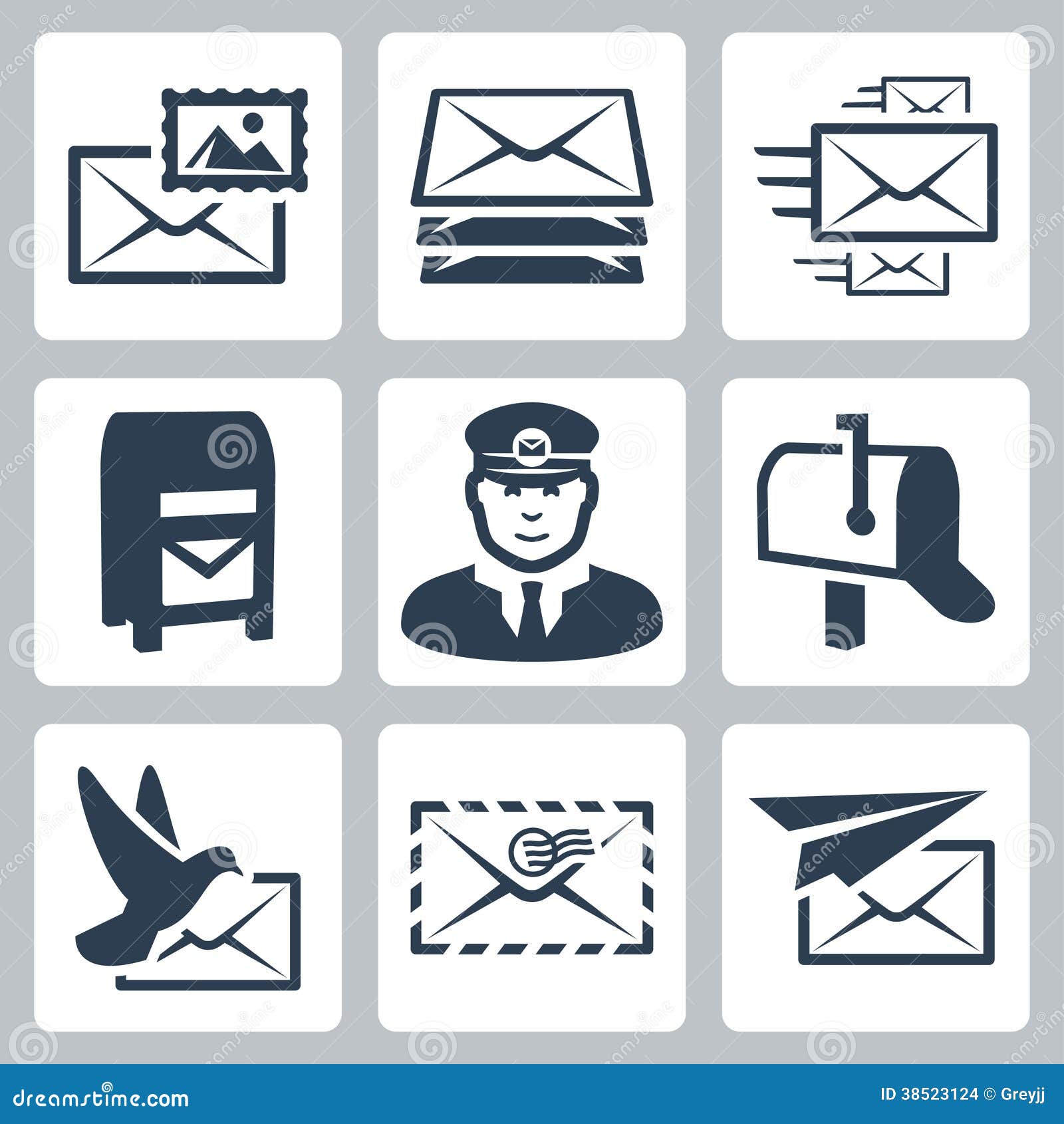 Vector Post Service Icons Set Stock Vector - Illustration of icon ...