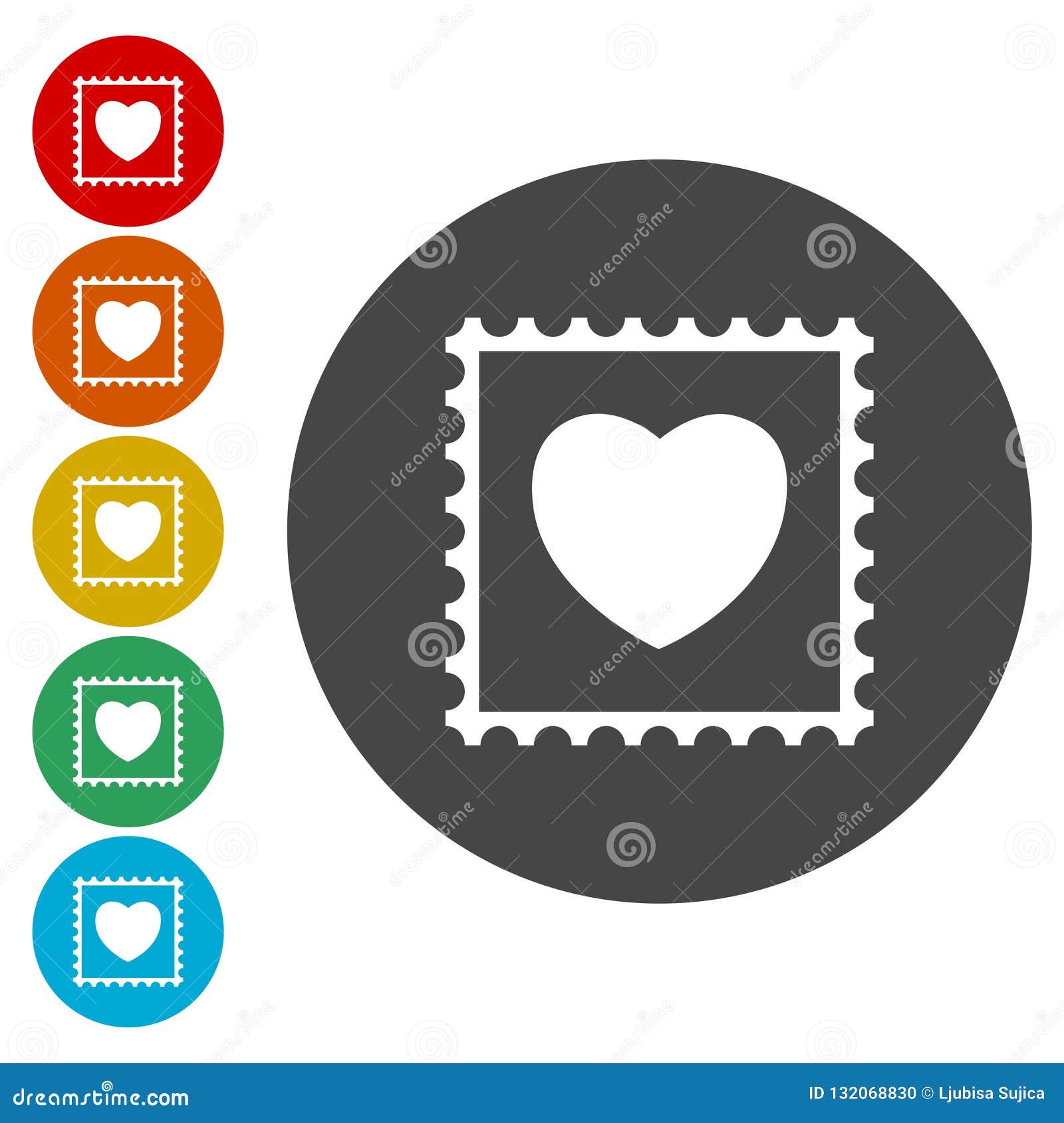 Vector post Stamp heart stock vector. Illustration of grungy - 132068830