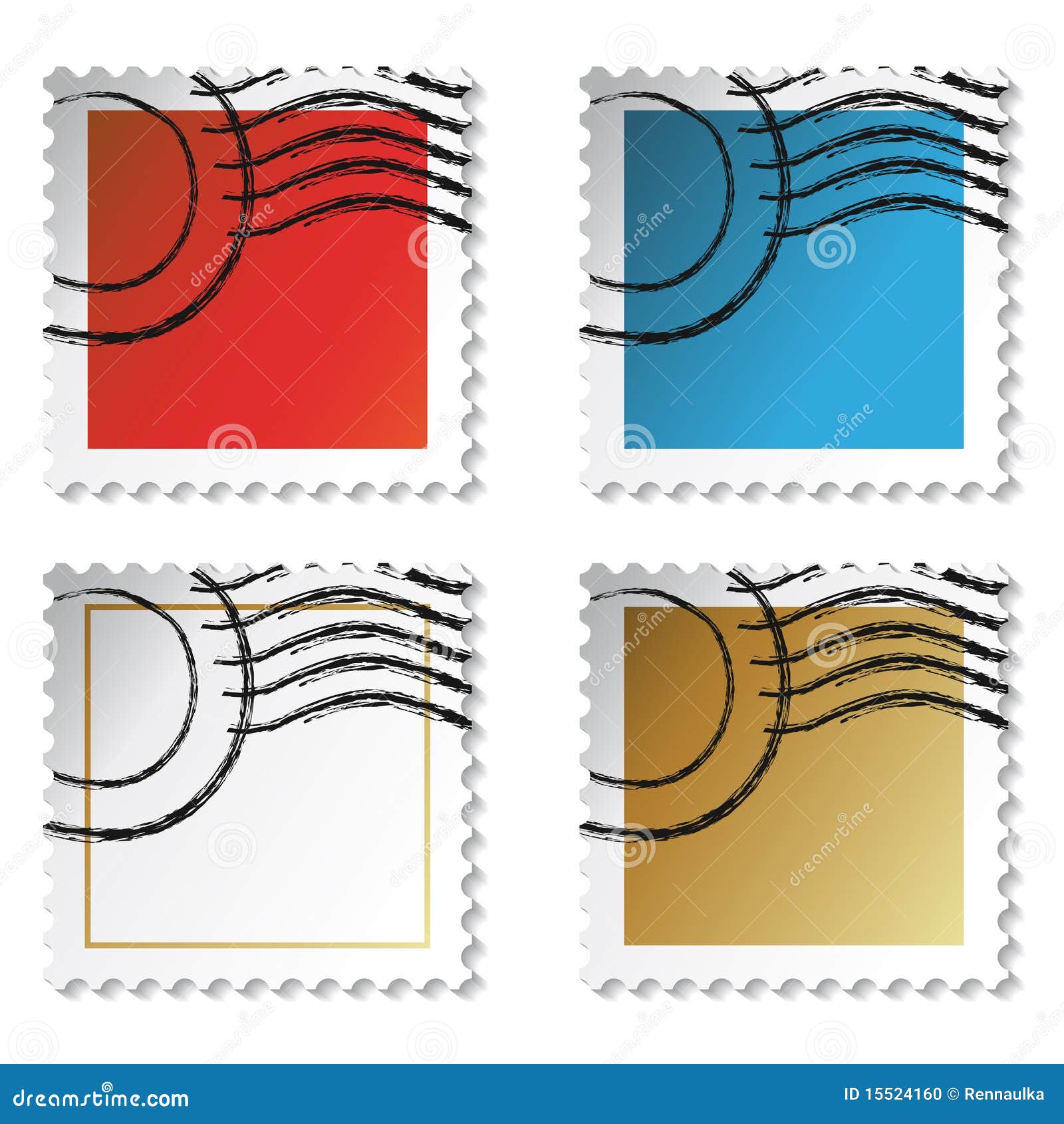 Vector Post Stamp Stickers | CartoonDealer.com #15524160