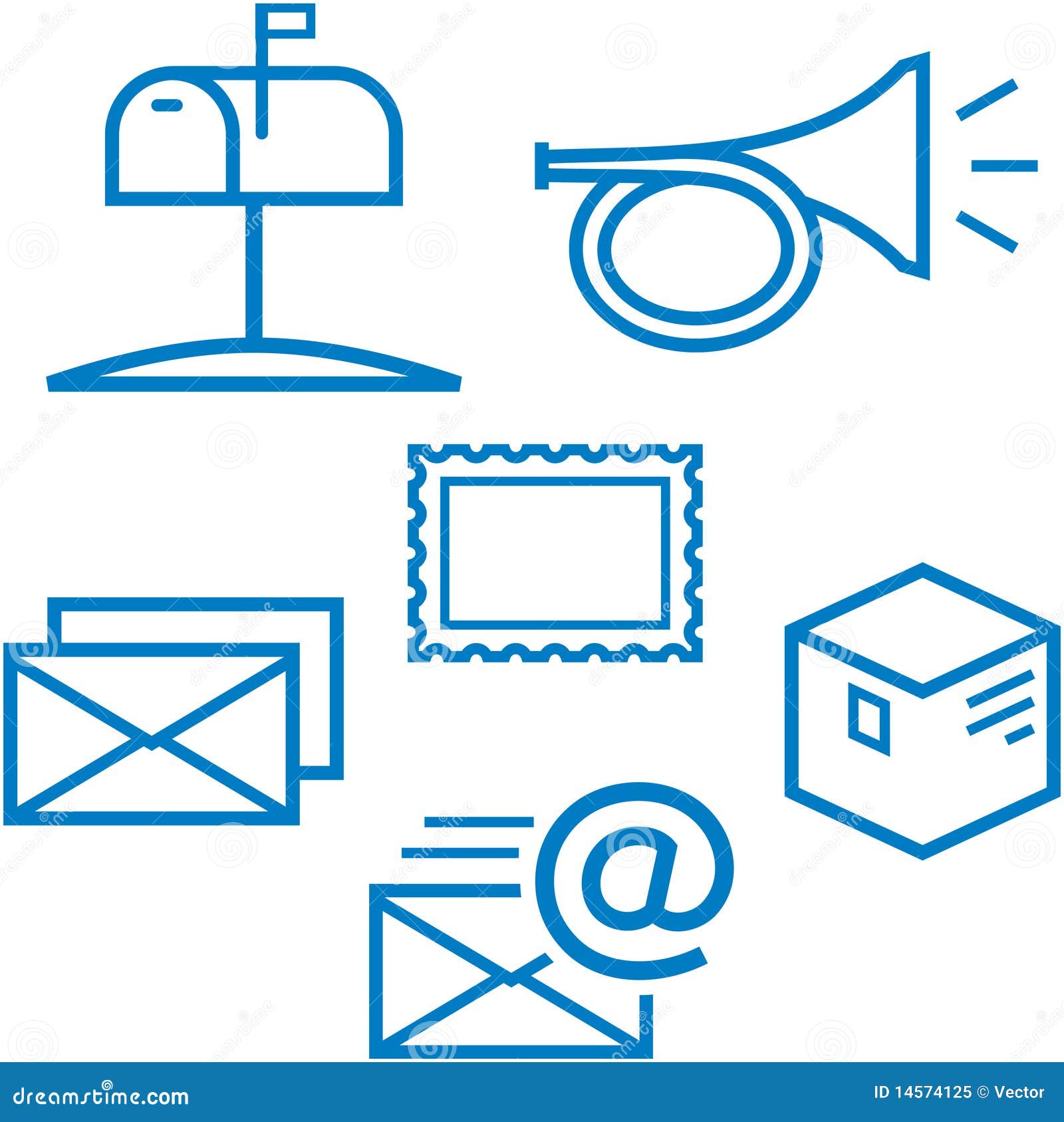 Vector Postal Items Illustration Stock Vector - Illustration of letter ...