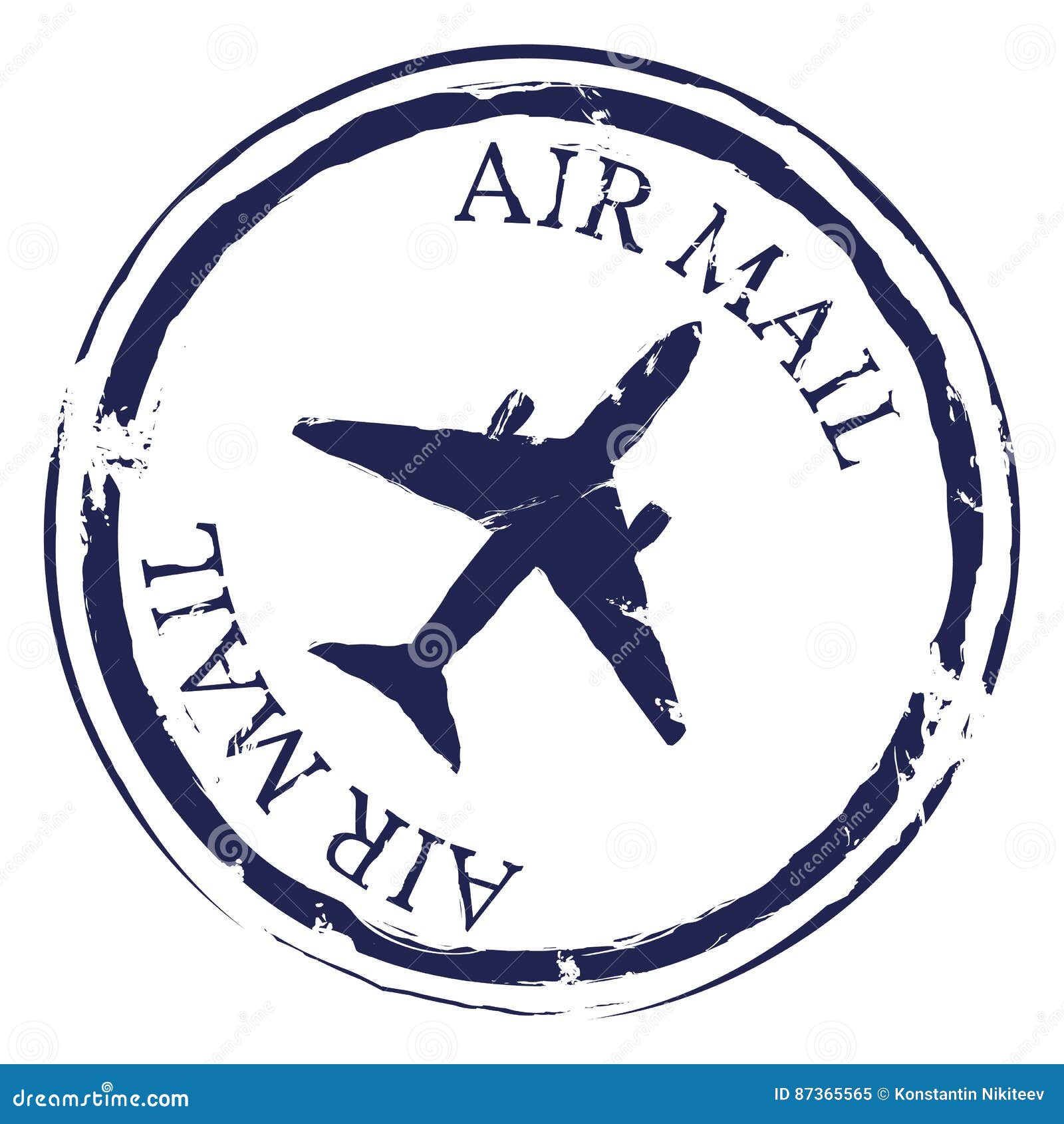 Vector Postal Stamp. Air Mail. Stock Vector - Illustration of express ...