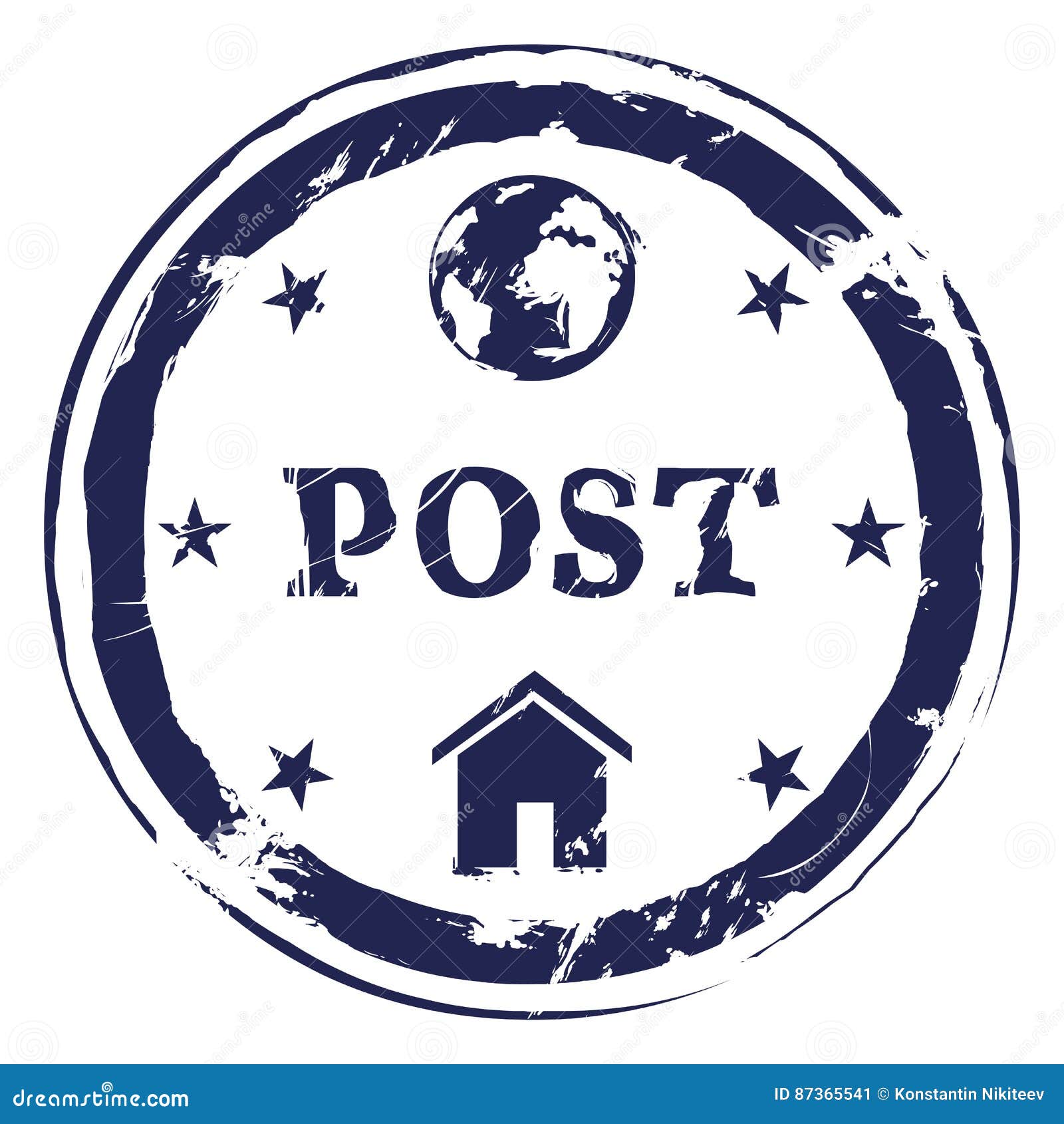 Vector Postal Stamp. International Post. Stock Vector - Illustration of ...