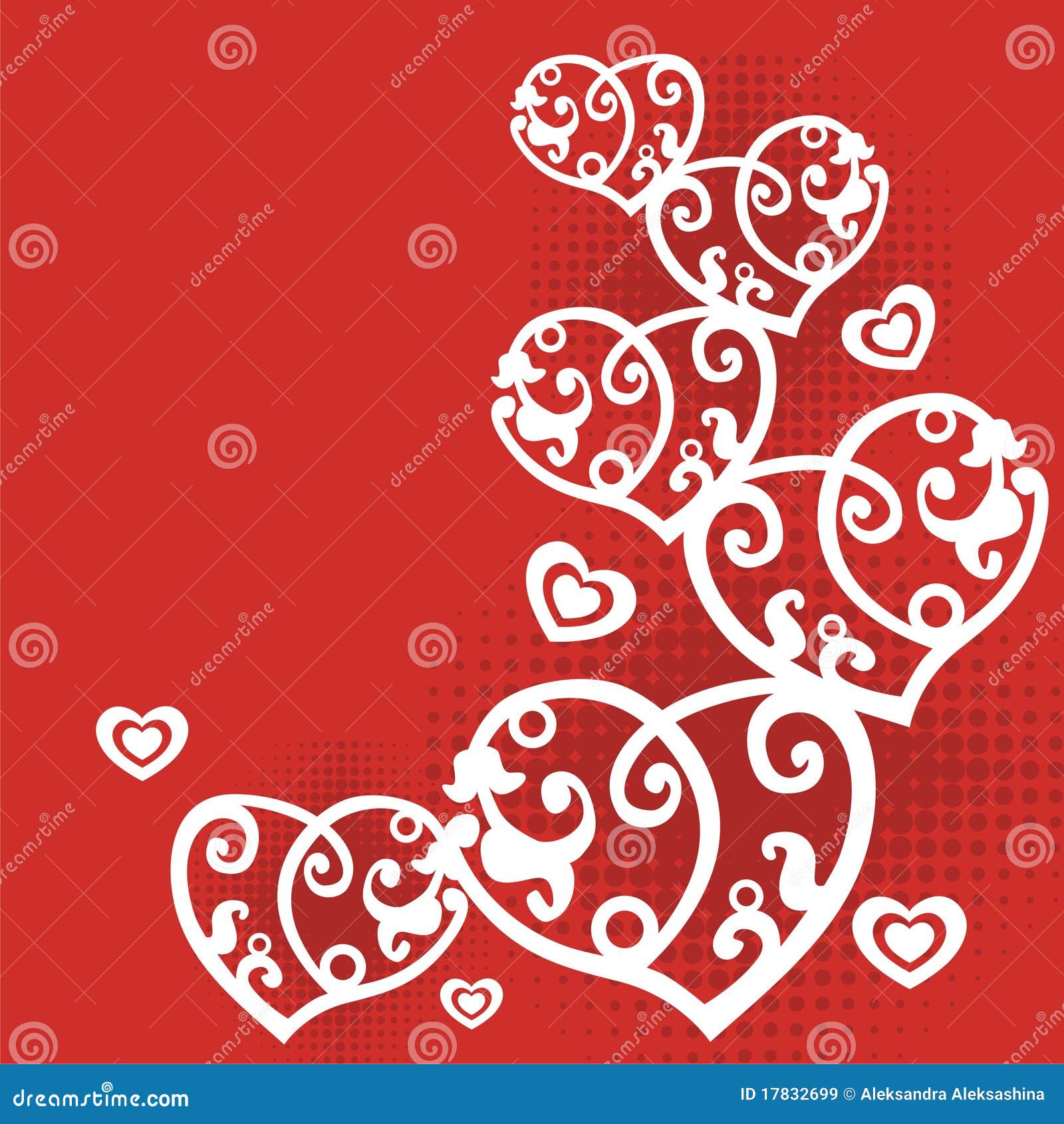 Vector Postcard With Hearts Stock Vector - Illustration of celebration ...