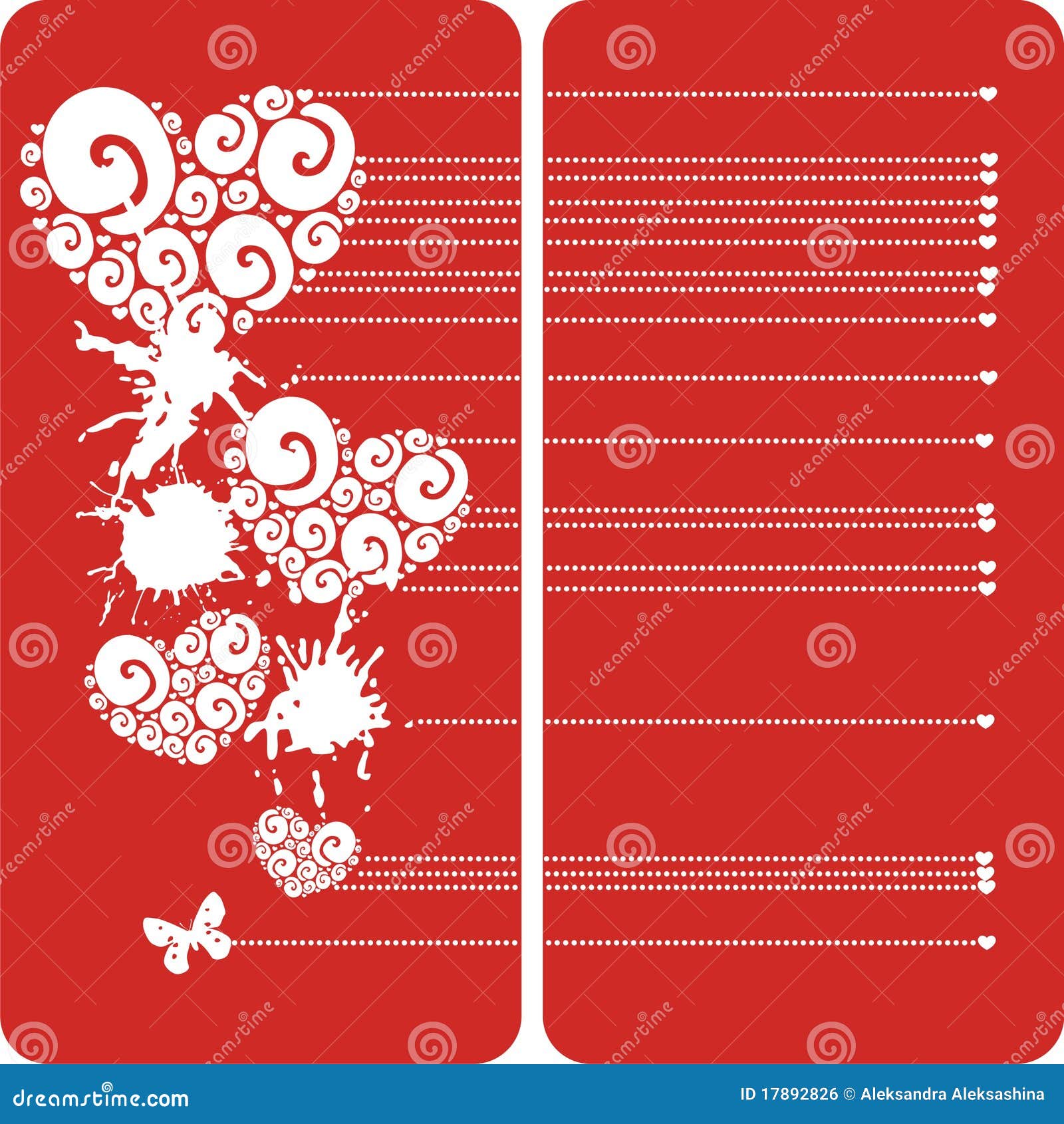 Vector Postcard with Hearts Stock Vector - Illustration of abstract ...