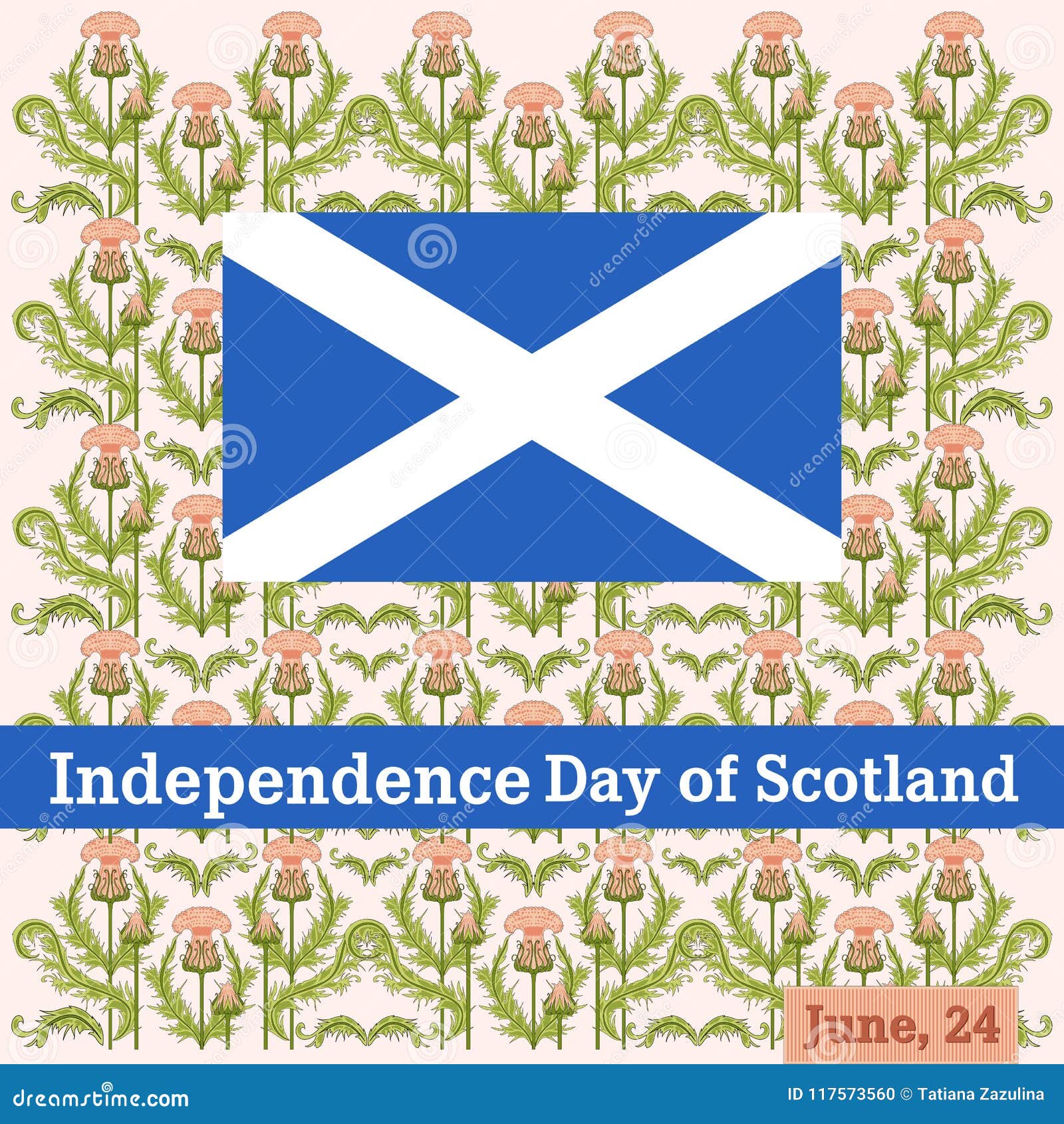 Vector Postcard To the Independence Day of Scotland with a Pattern from ...