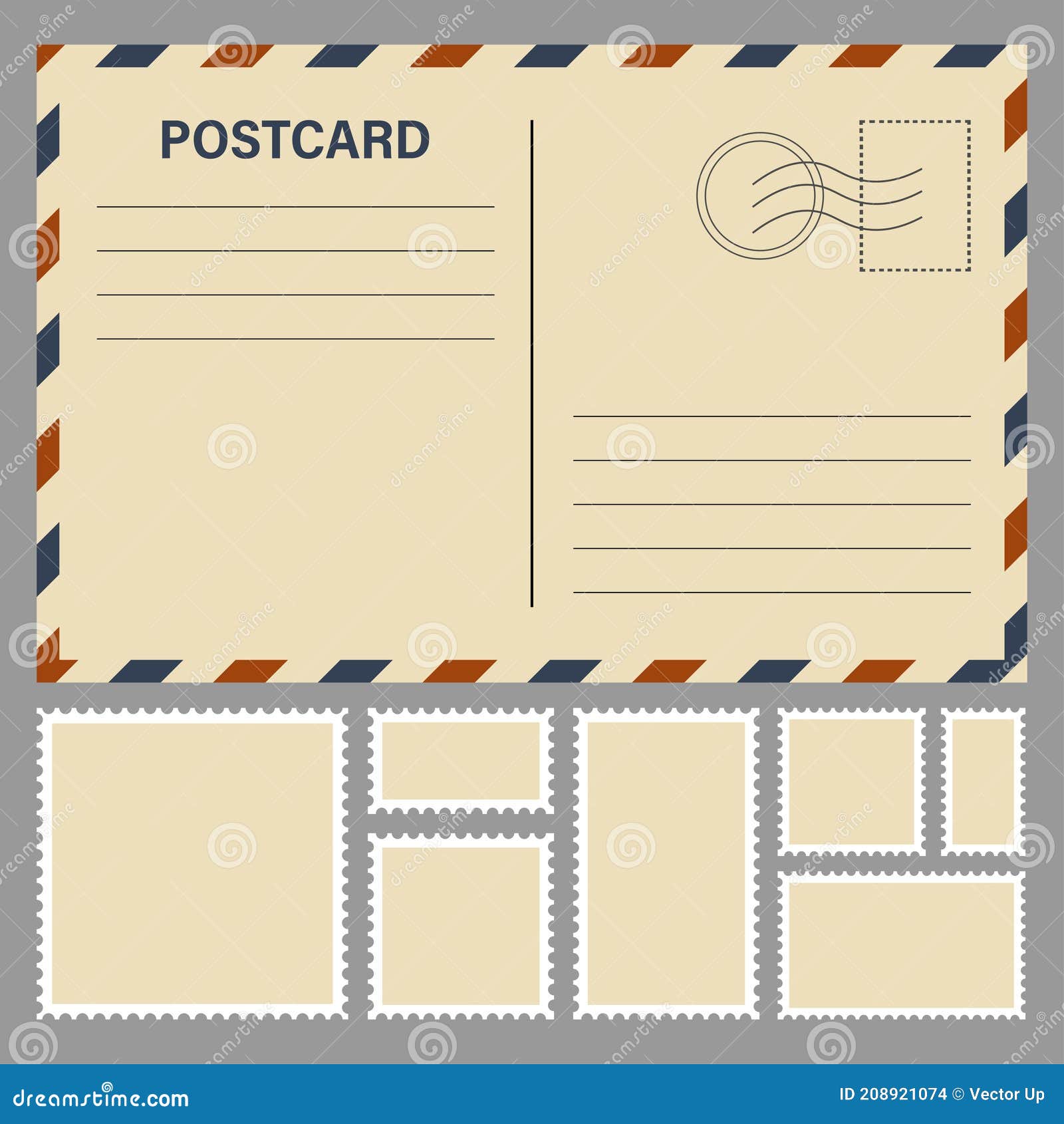 Vector Postcard with White Paper Texture. Stock Vector - Illustration ...