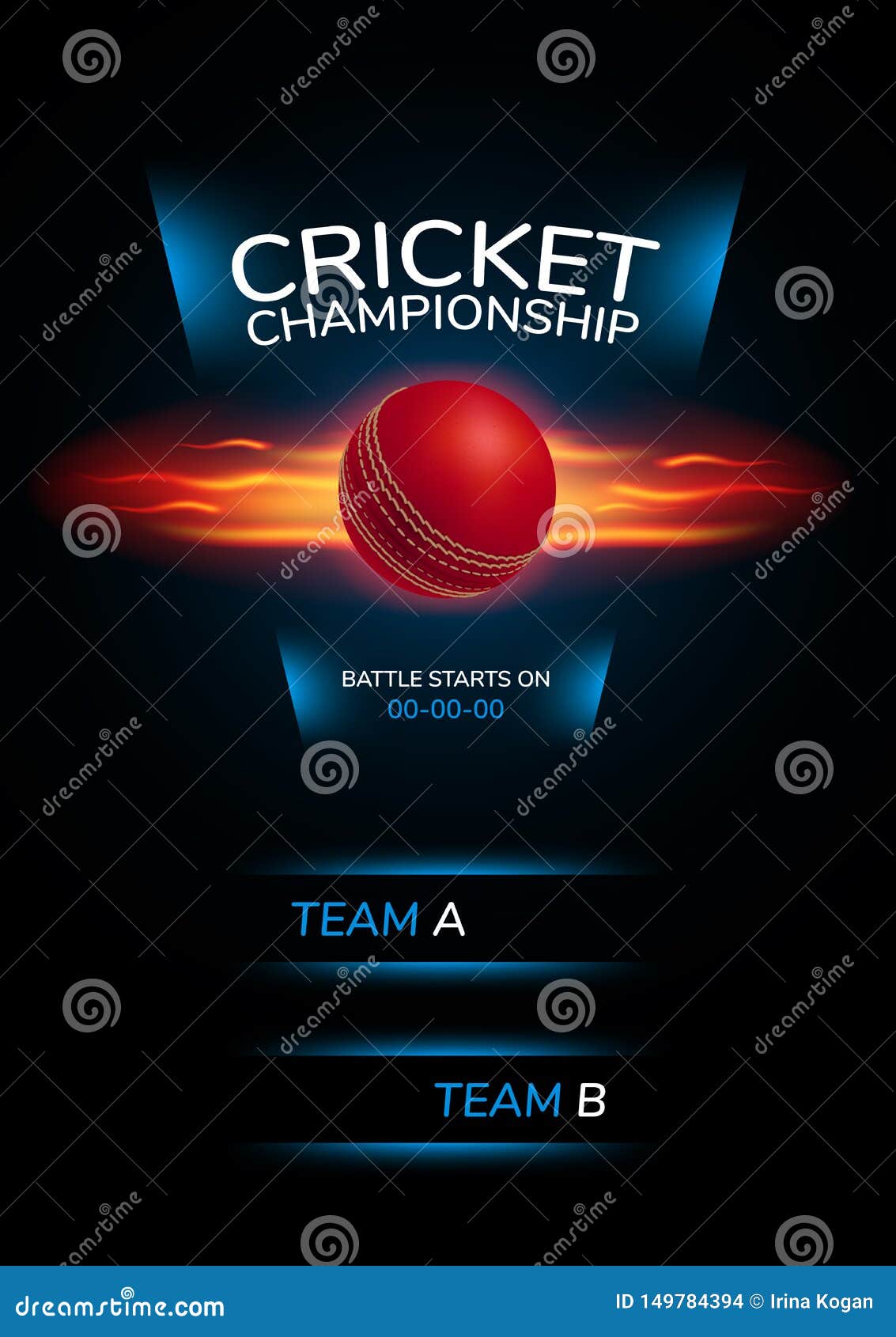 Poster With Cricket Symbols And Objects Vector Illustration ...