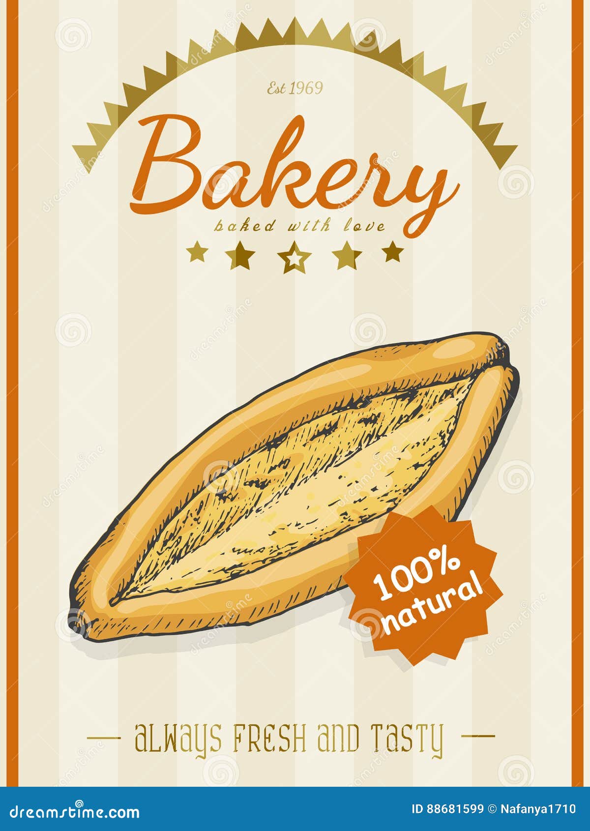 Vector Poster with a Bread Product in a Sketch Style Stock Vector ...
