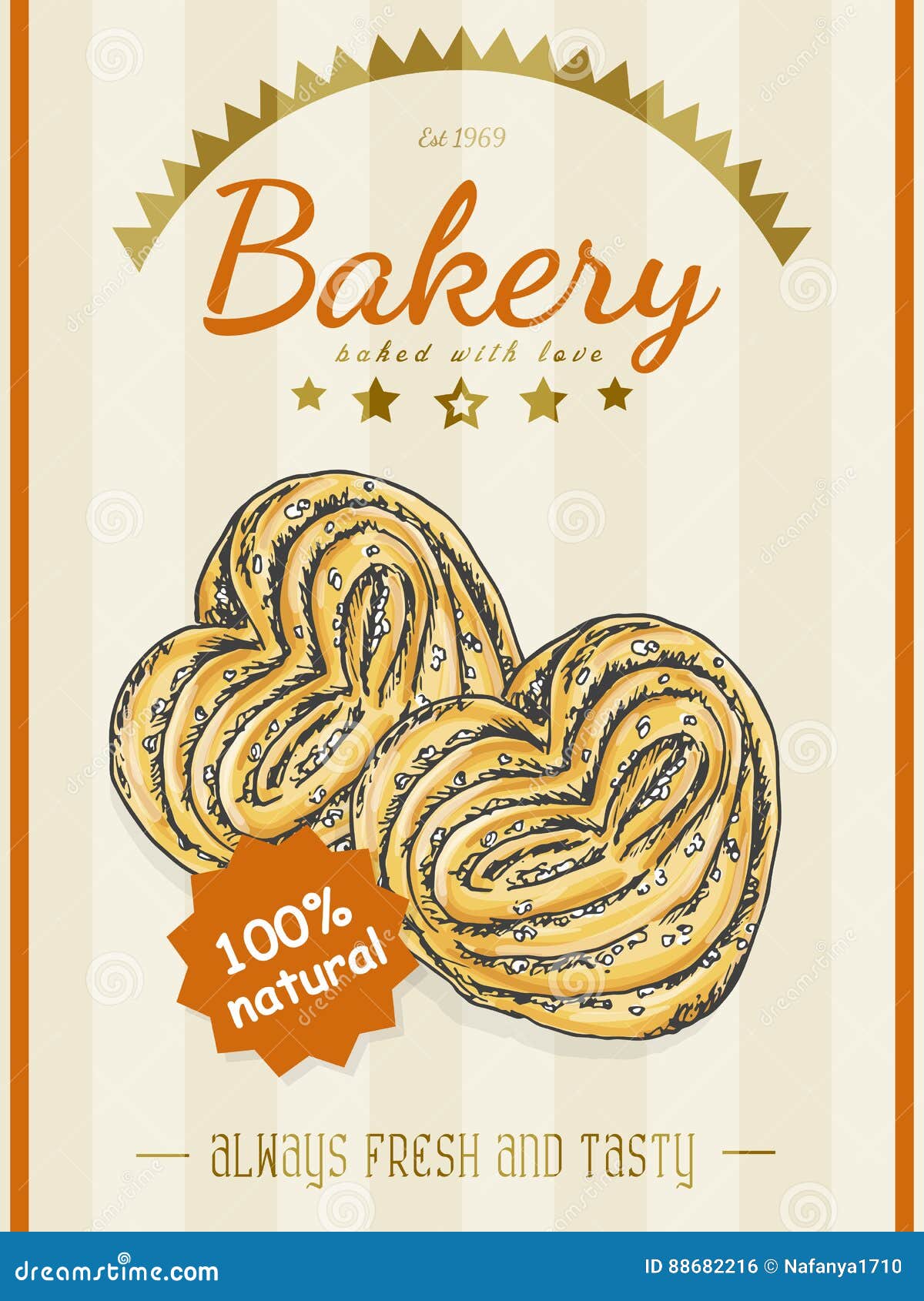 Vector Poster with a Bread Product in a Sketch Style Stock Vector ...