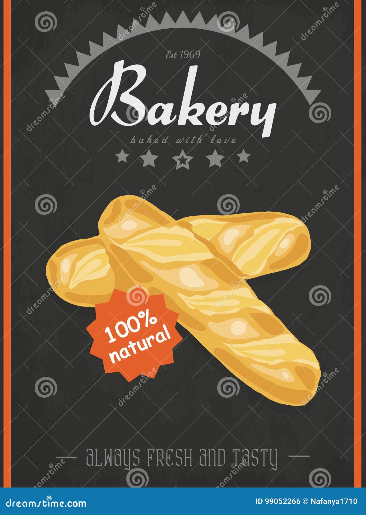 Vector Poster with a Bread Product in a Sketch Style Stock Vector ...