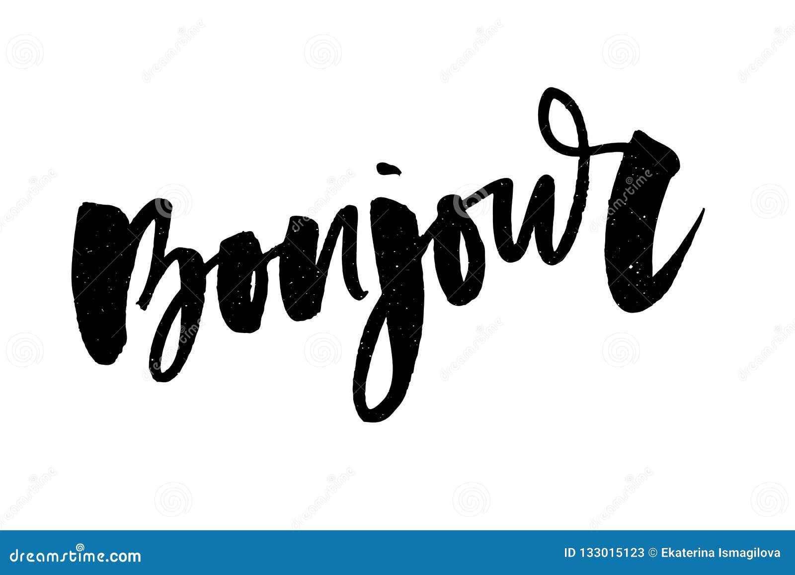Vector Poster Calligraphy with Bonjour Translation: Hello Phrase ...