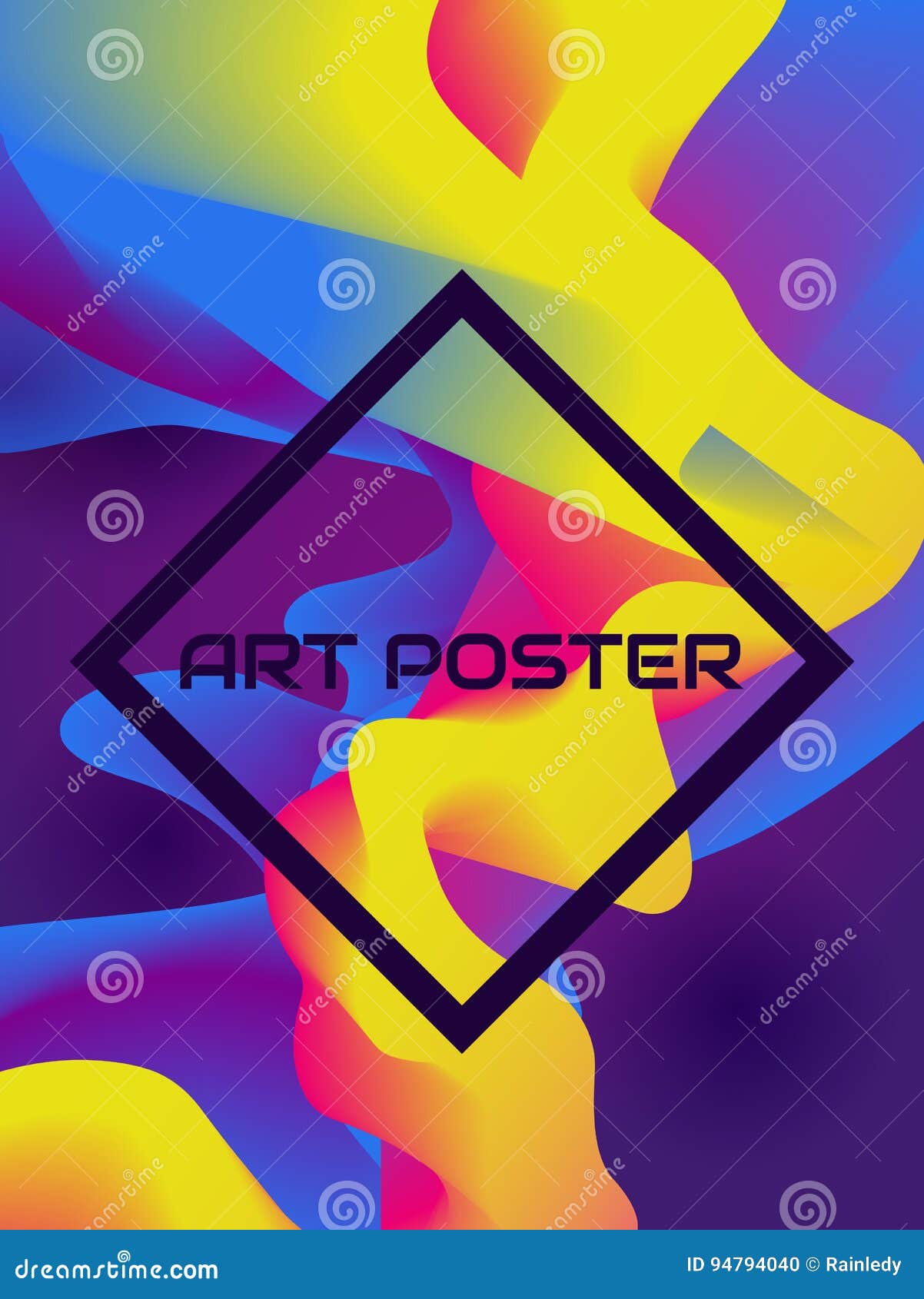 Vector Poster with Colorful Abstract Background. Stock Vector ...