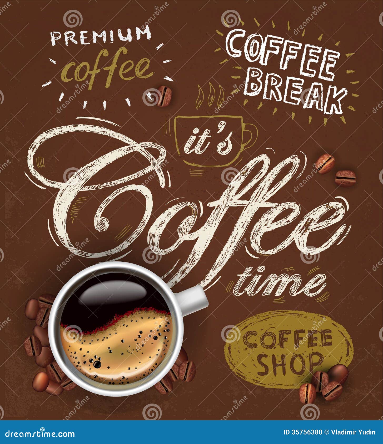 Vector Poster Cup of Coffee Stock Vector - Illustration of banner ...