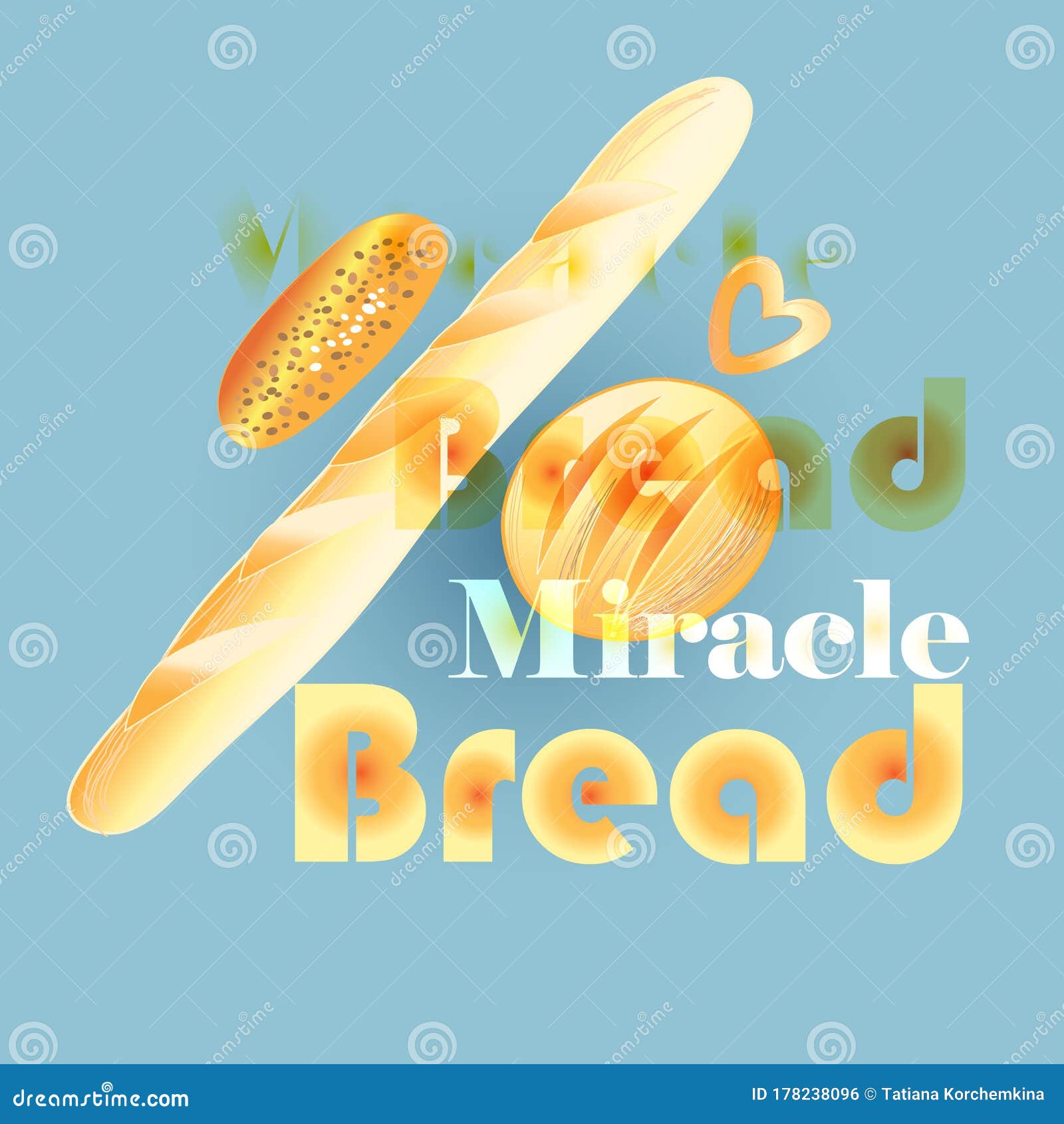 Vector Poster with Delicious Bread and Rolls Stock Illustration ...