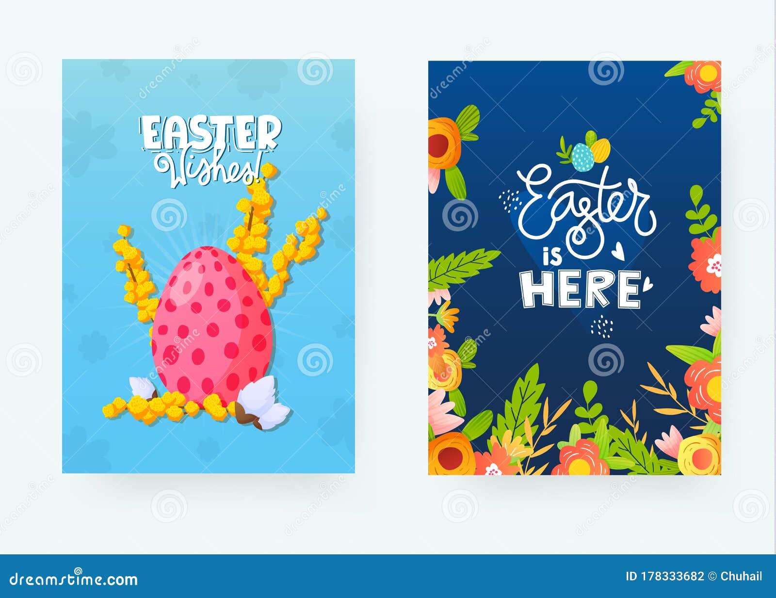 Set of Decorative Easter Holiday Ad Backgrounds. Stock Vector ...