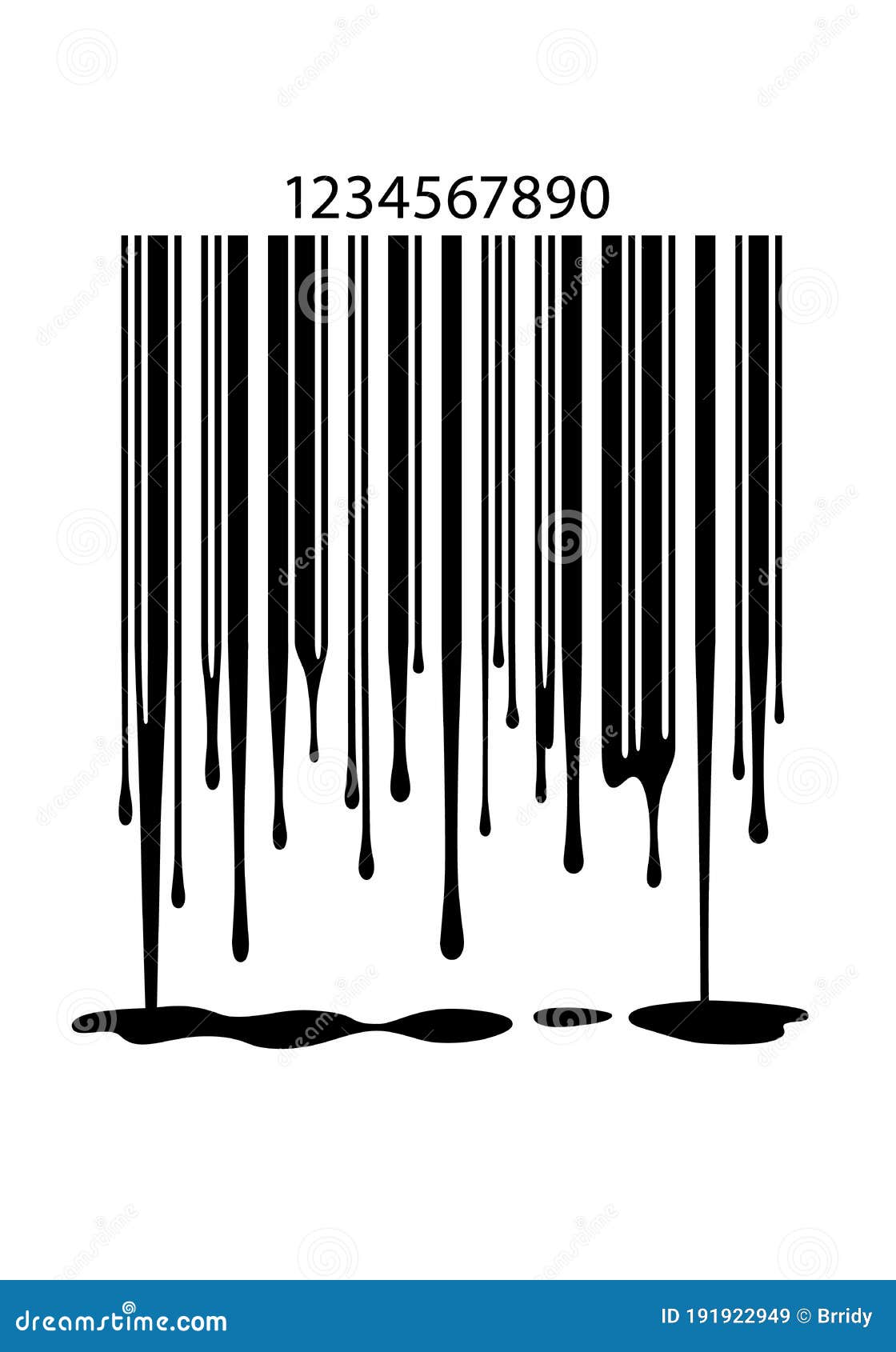 Vector Poster with Dripping Down Product Bar Code. Abstract Creative ...