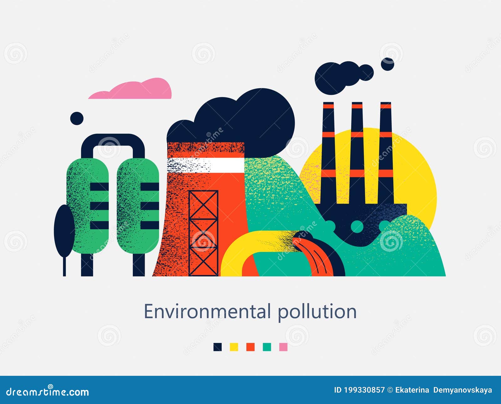 Vector Poster. Environmental Pollution. Stock Vector - Illustration of ...