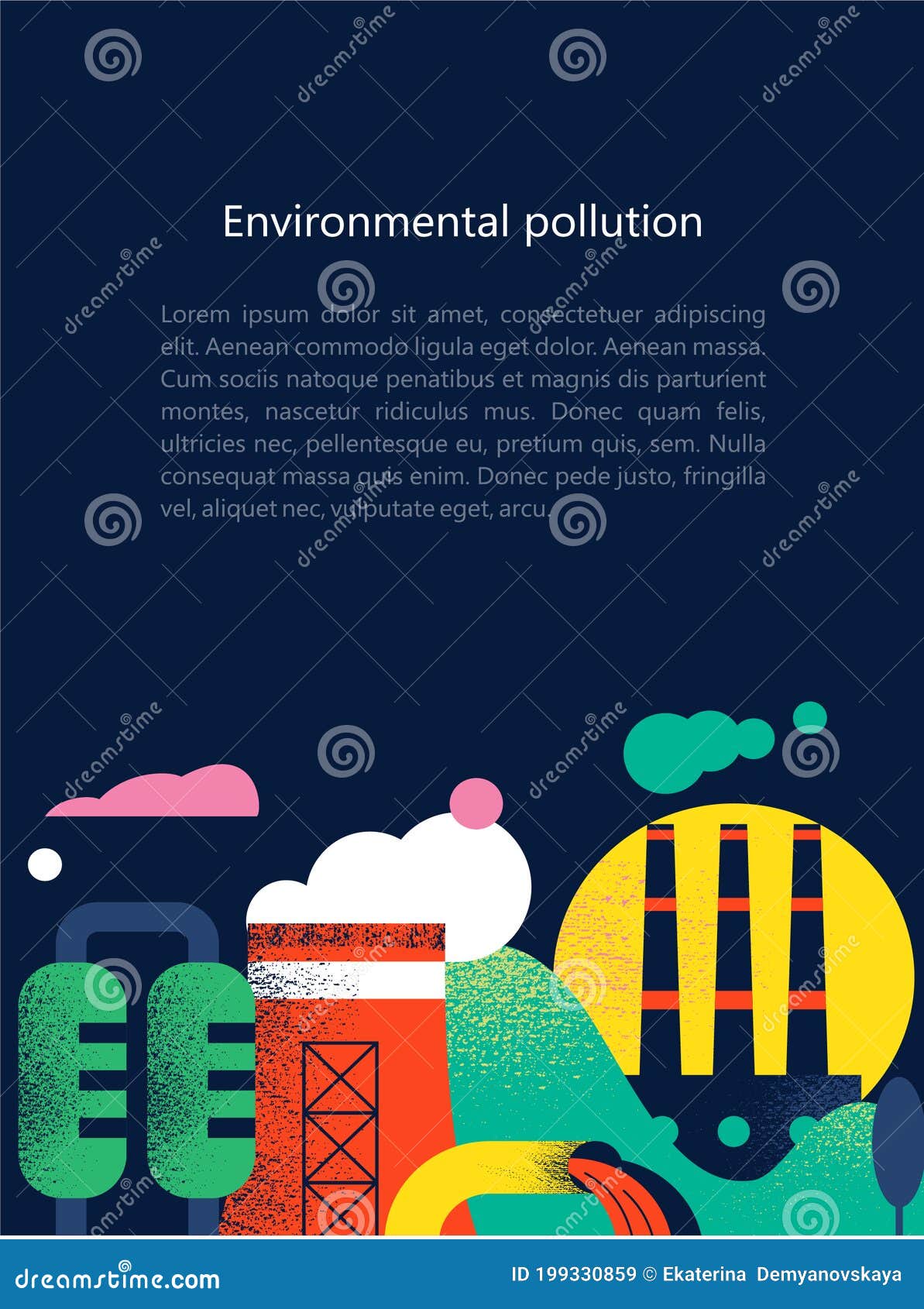 Vector Poster. Environmental Pollution. Stock Vector - Illustration of ...