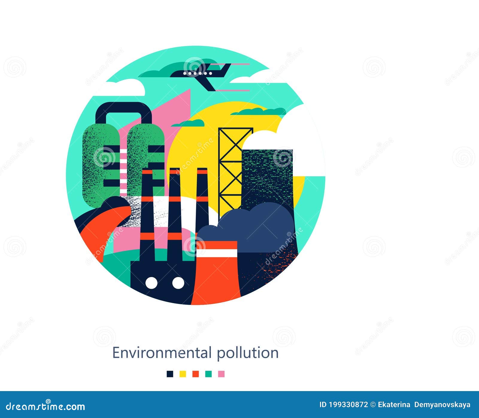 Vector Poster. Environmental Pollution. Stock Vector - Illustration of ...