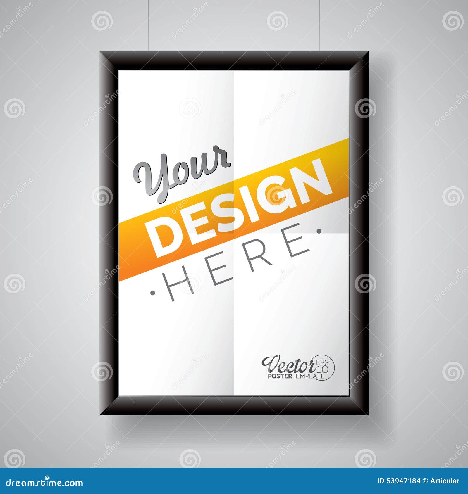 Vector Poster Frame Template of a Folded Paper Sheet Stock Vector ...