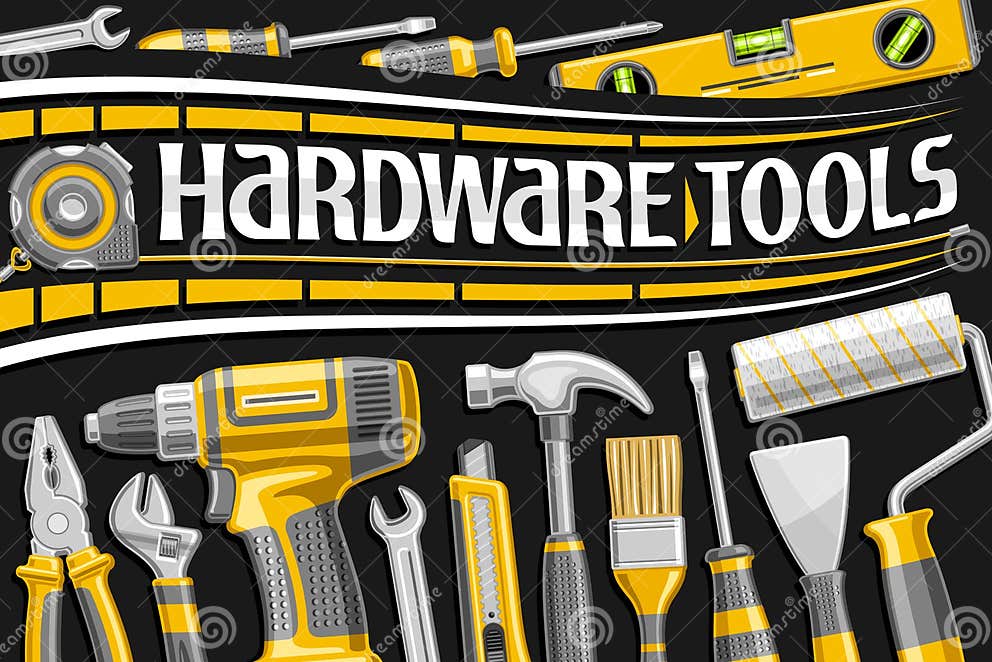 Vector Poster for Hardware Tools Stock Vector - Illustration of ...