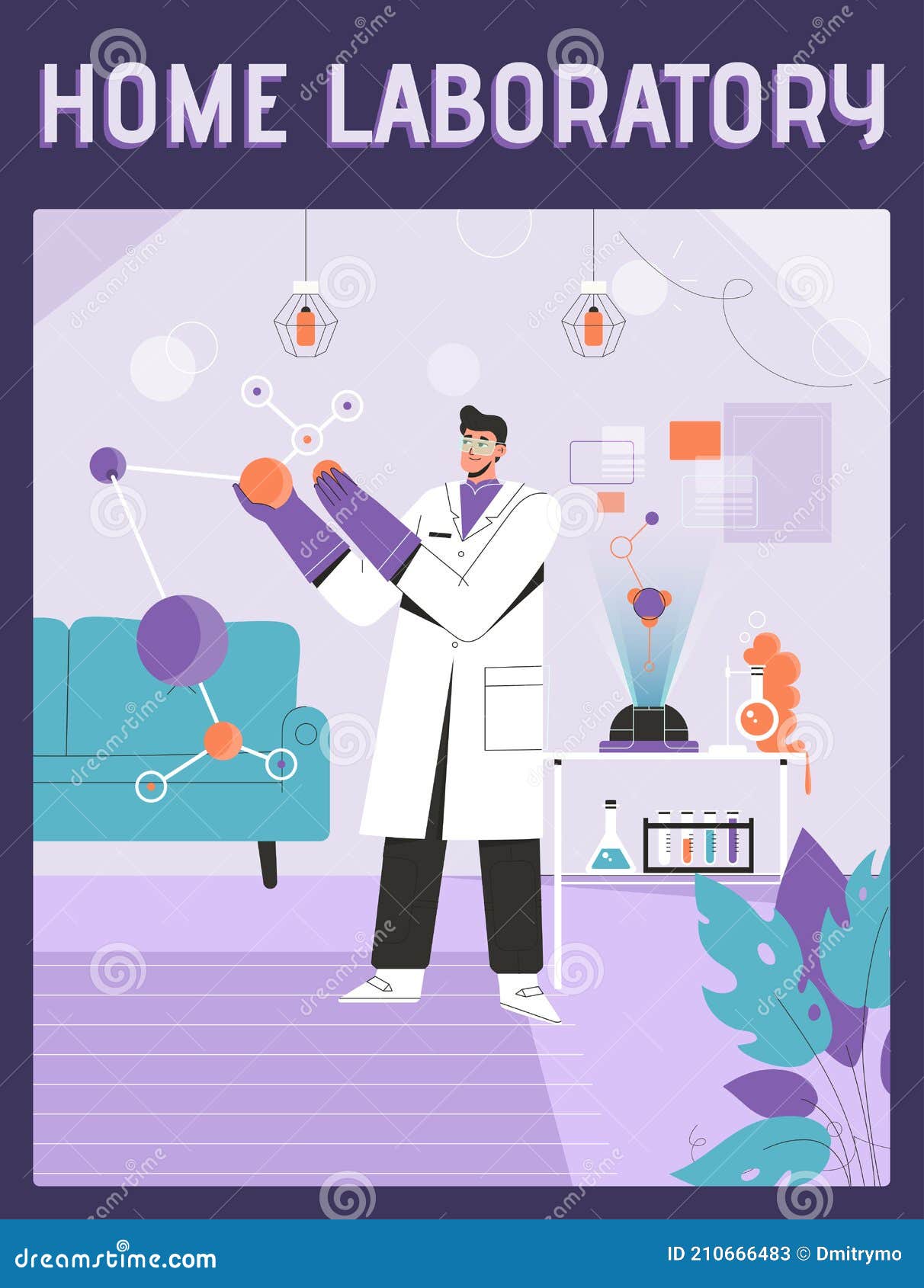 Vector Poster of Home Laboratory Concept Stock Vector - Illustration of ...