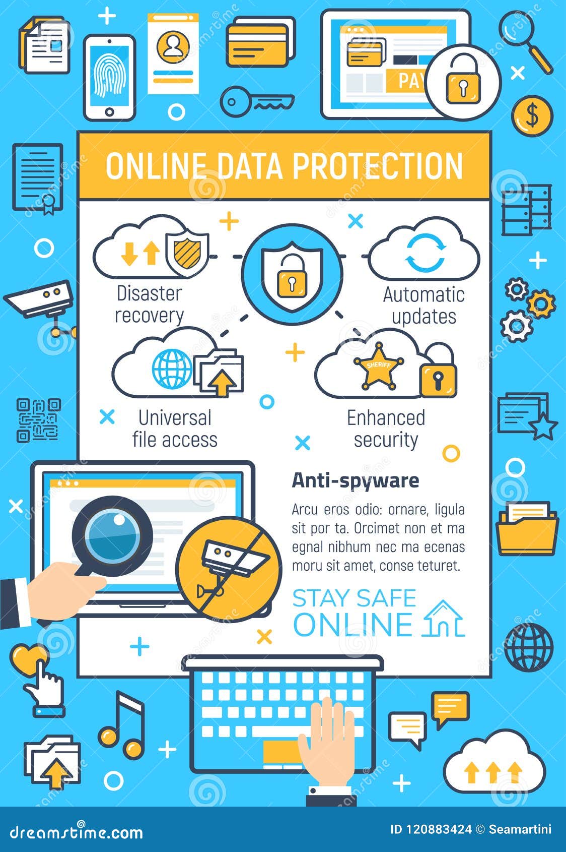 Vector Poster of Internet Online Data Protection Stock Vector ...