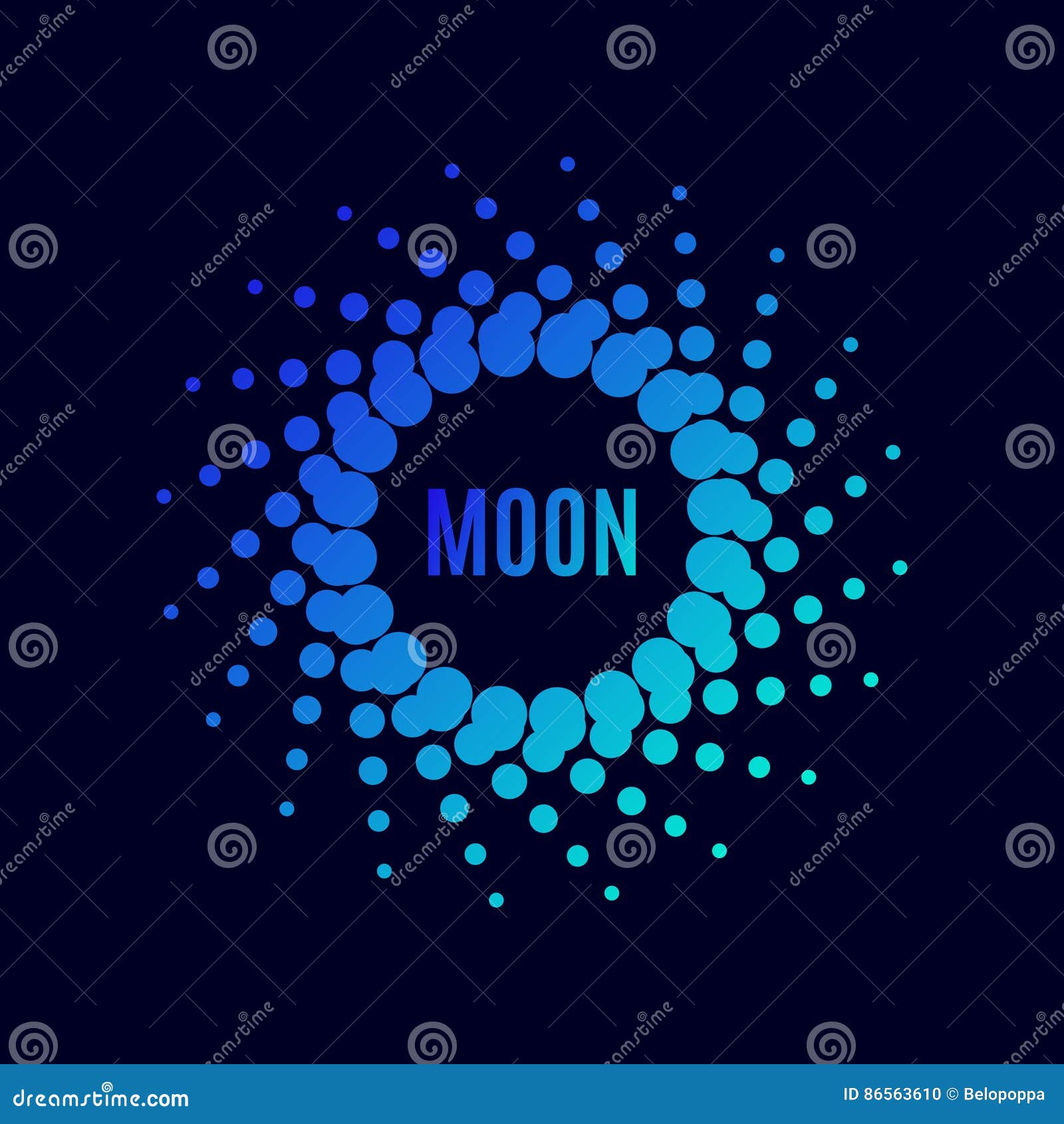 Vector Poster Luna. Halftone Stock Vector - Illustration of cosmos ...