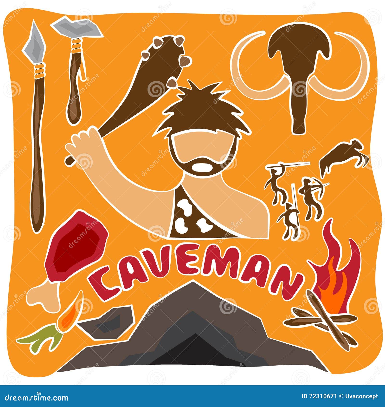 Paleo Food Pyramid Cartoon Vector | CartoonDealer.com #60599383