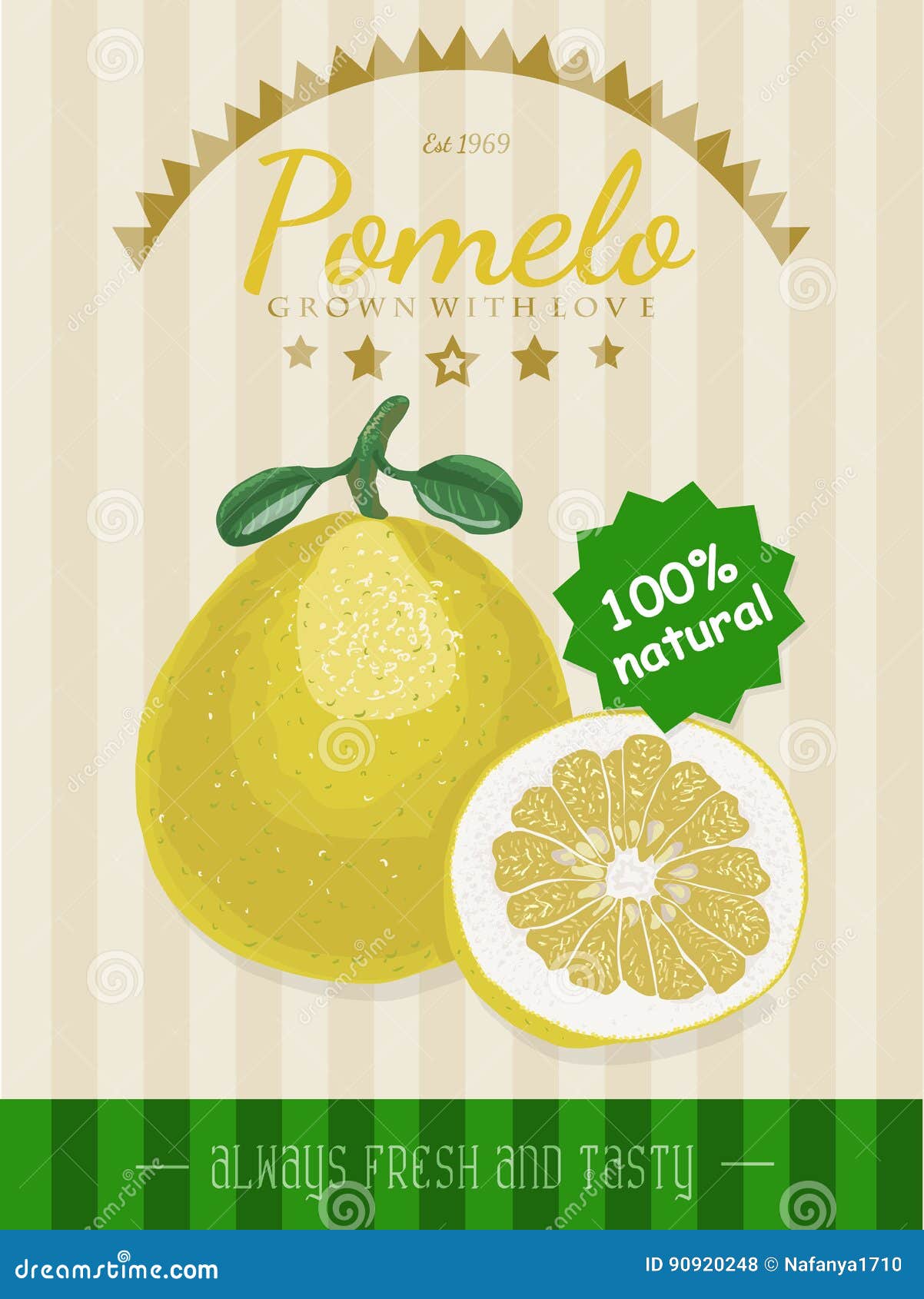 Vector Poster with a Pomelo Stock Vector - Illustration of collection ...