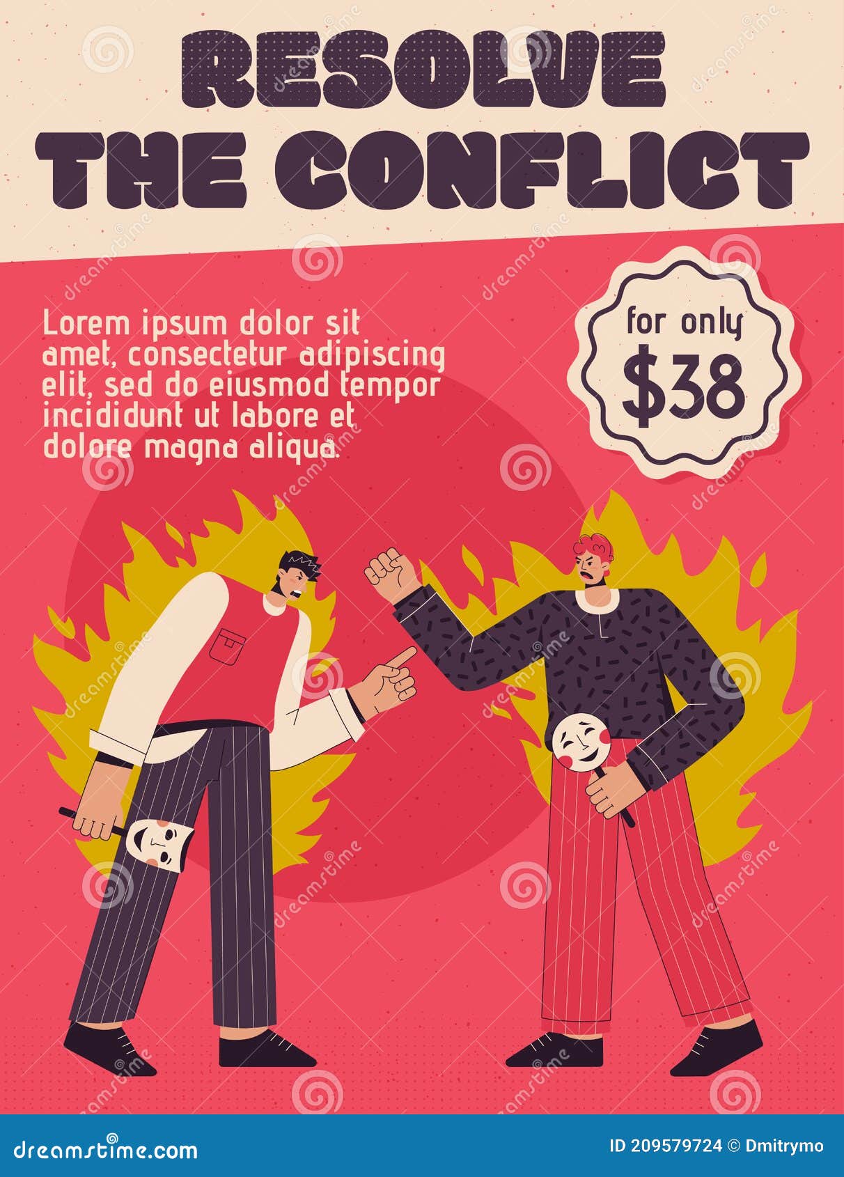 Vector Poster of Resolve the Conflict Concept Stock Vector ...