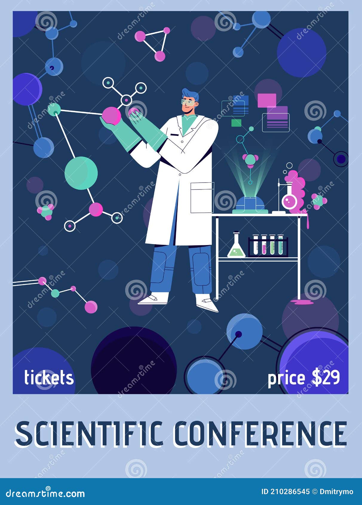 Scientific Conference On The Topic Of Neutron Stars Cartoon Vector ...