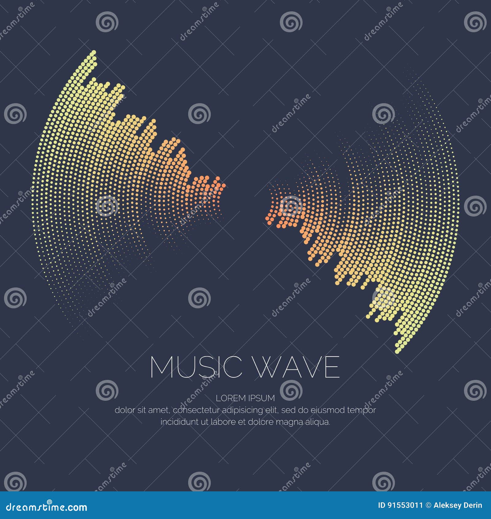 Vector Poster of the Sound Wave. Stock Vector - Illustration of blurred ...