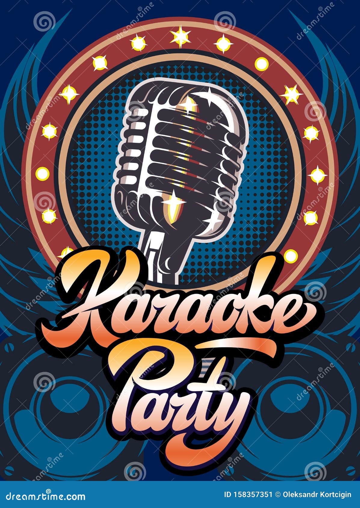 Vector Poster Template With Calligraphy Lettering Karaoke Party ...