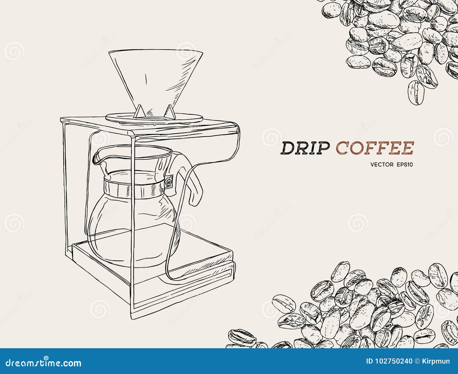Line Icon Of Coffee Dripper Vector Illustration | CartoonDealer.com ...