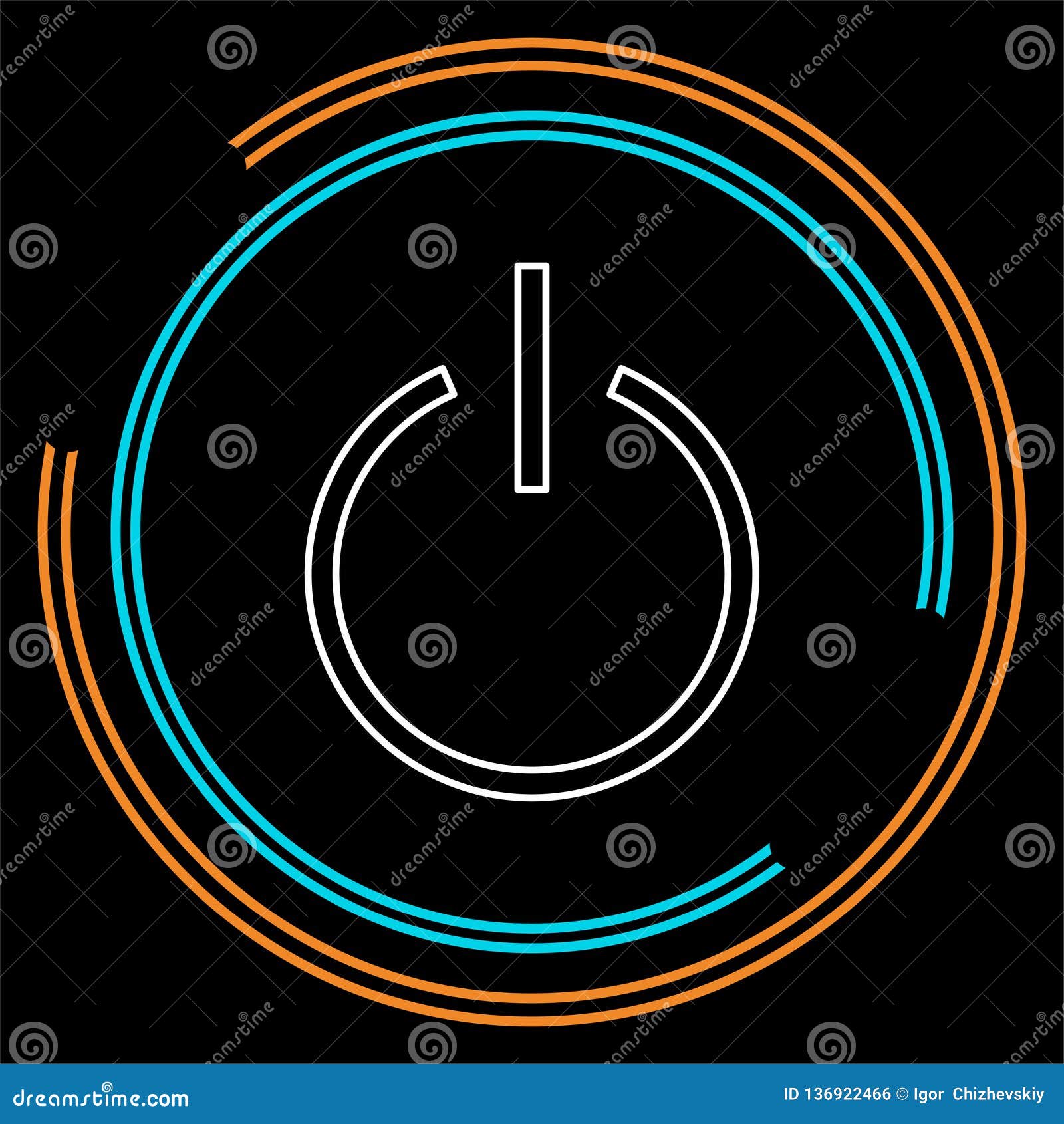 Vector Power Button, Start Technology Symbol Stock Vector ...