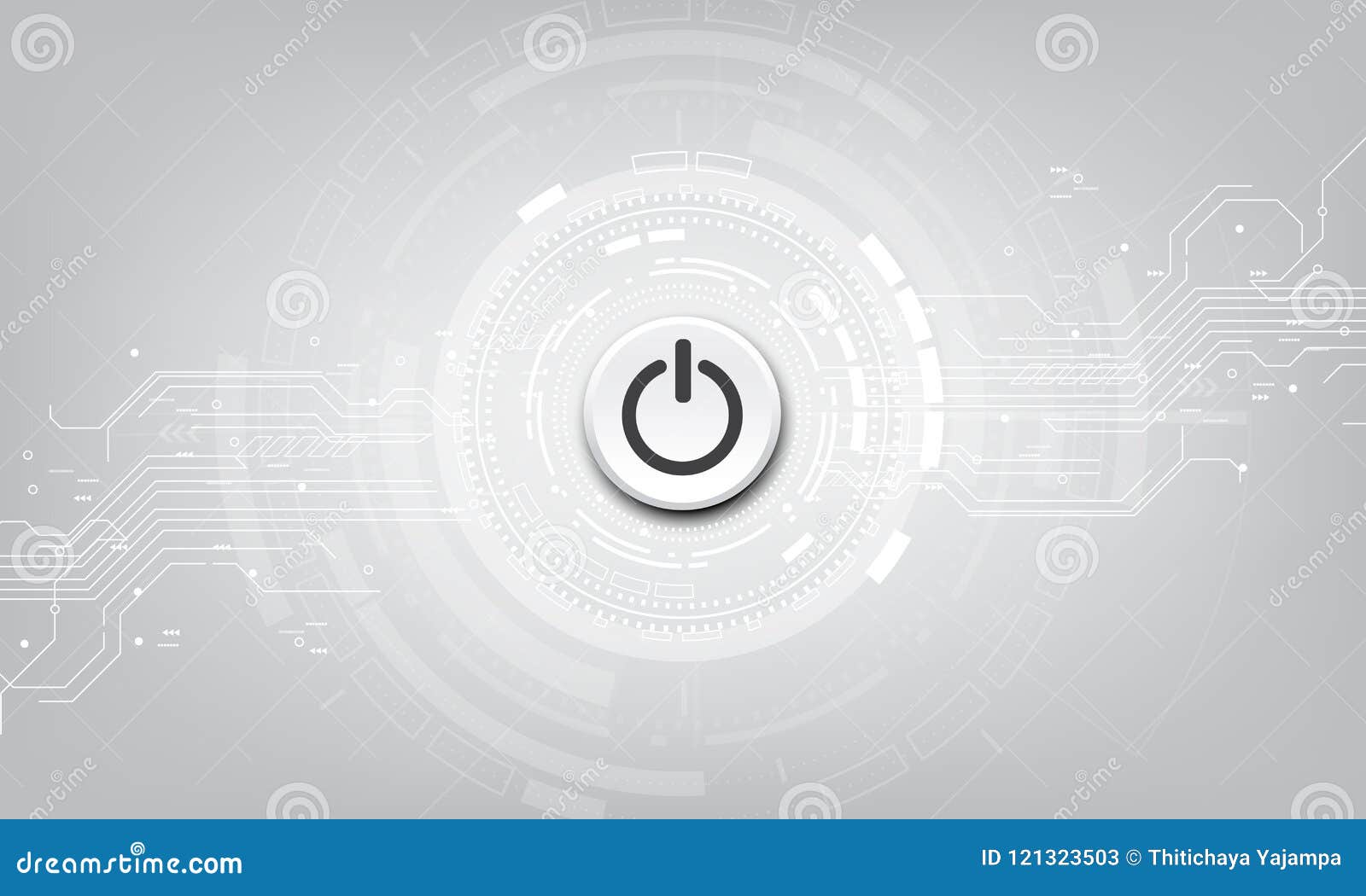 Vector Power Button on Technology Background. Stock Vector ...