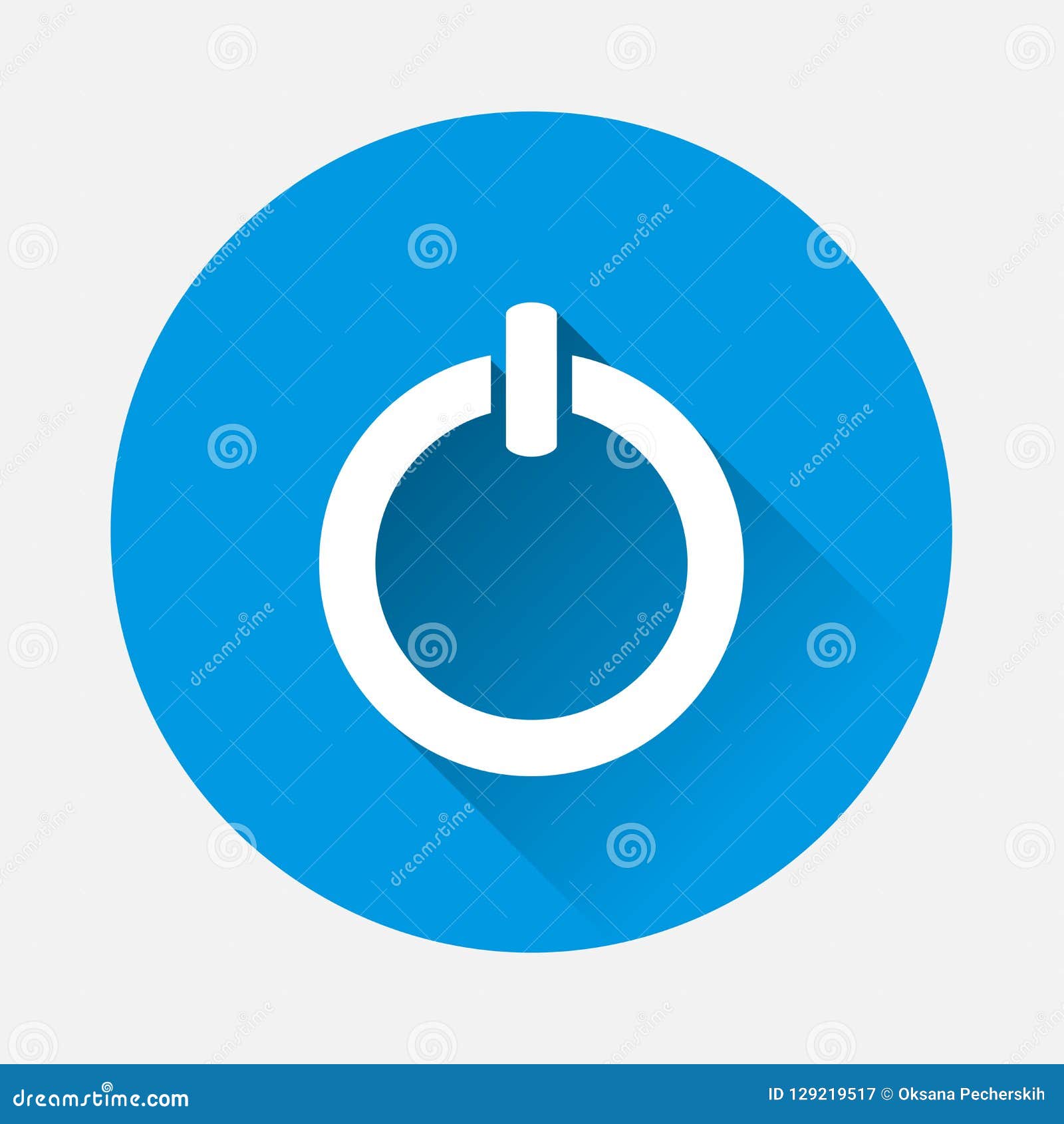 Vector Power Vector Icon on Blue Background. Flat Image with Lon Stock ...