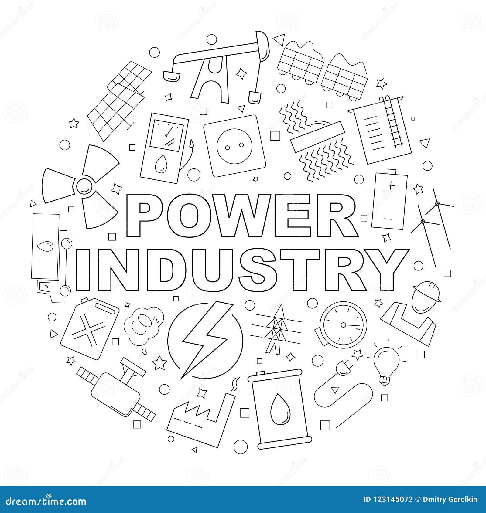 Vector Power Industry Pattern. Power Industry Background with World ...