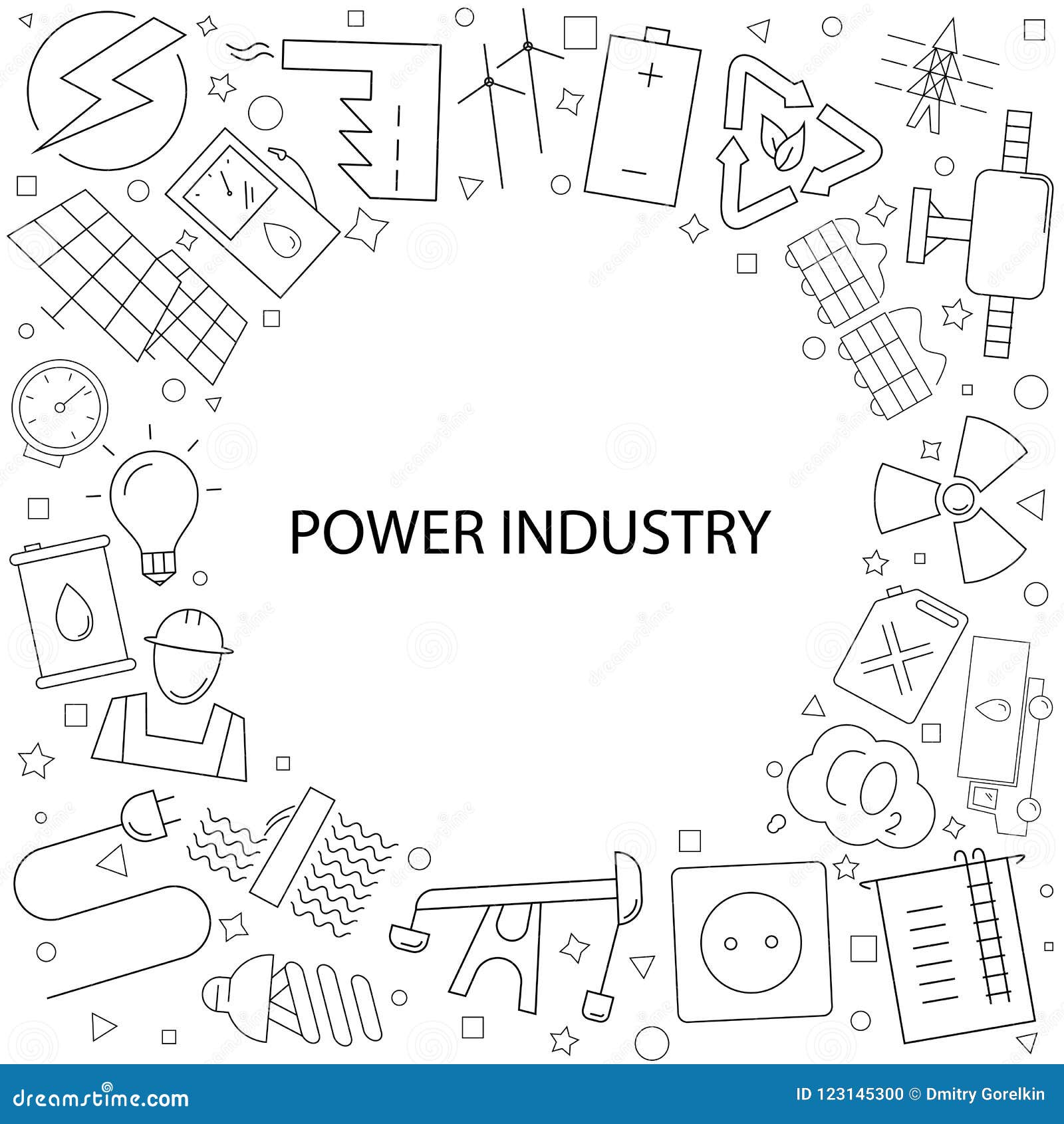 Vector Power Industry Pattern. Power Industry Background with World ...