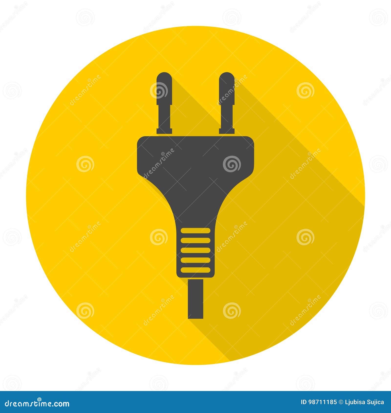 Vector power plug icon stock vector. Illustration of flat - 98711185