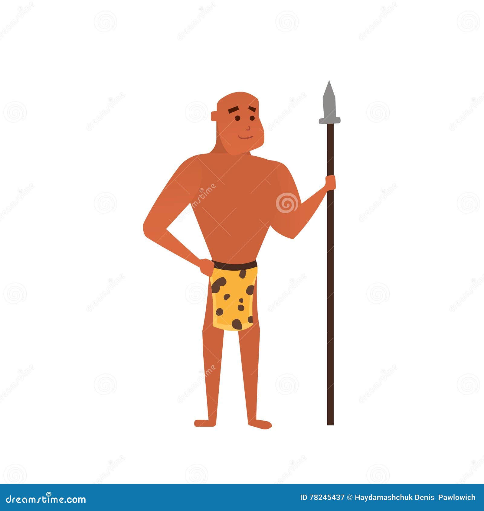 Vector Prehistoric Man. Caveman Cartoon Illustration Stock Vector ...